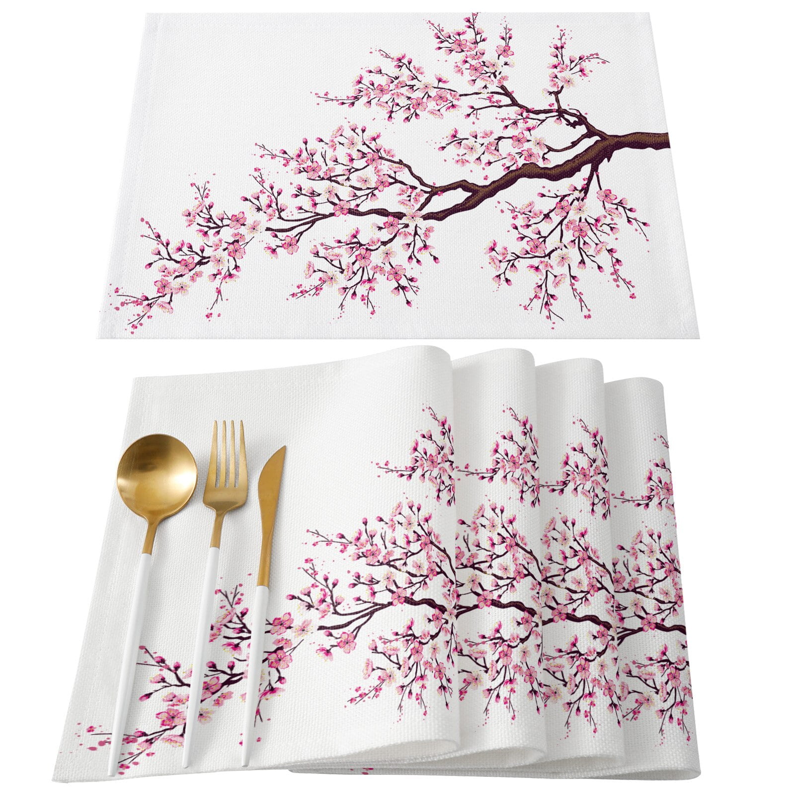 Placemat Japanese Style Sakura Kitchen Placemat Home Decoration Dining ...
