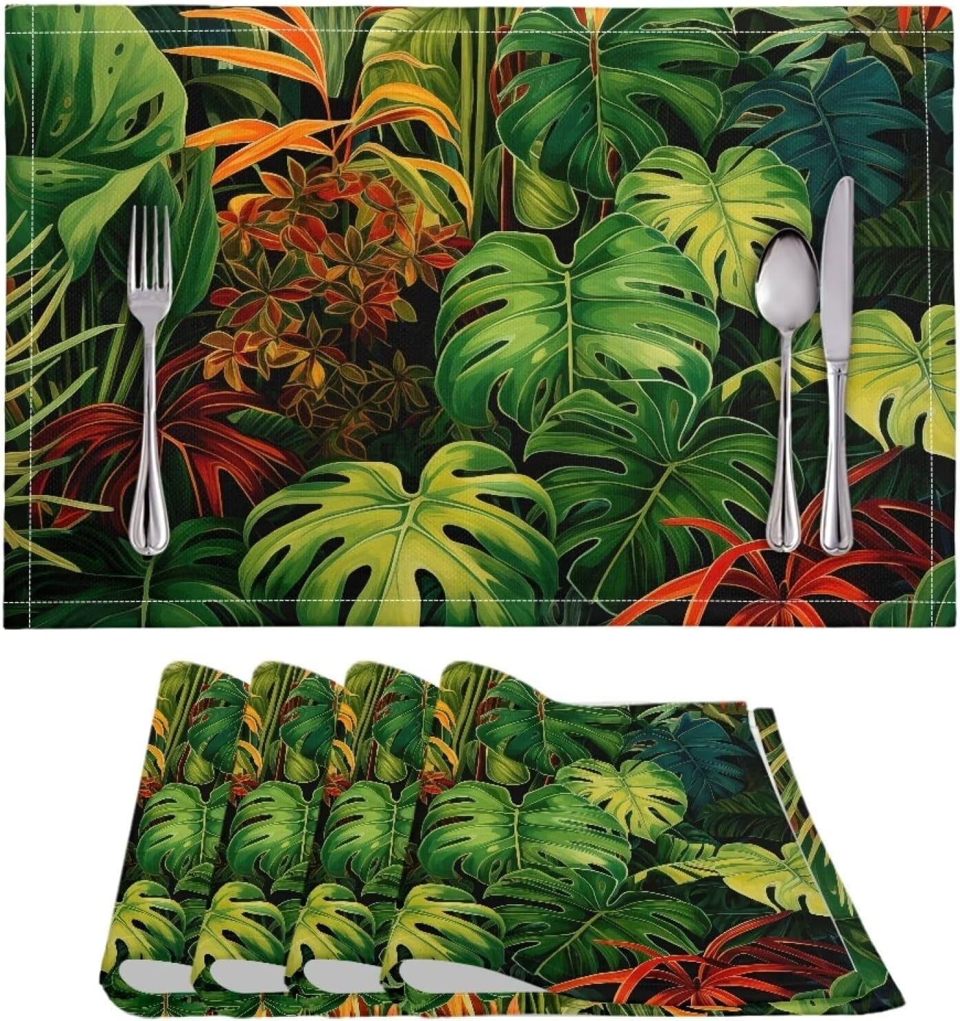 Placemat Kitchen Table Mats 4Pcs Set, Insulation Heat-Resistant ...