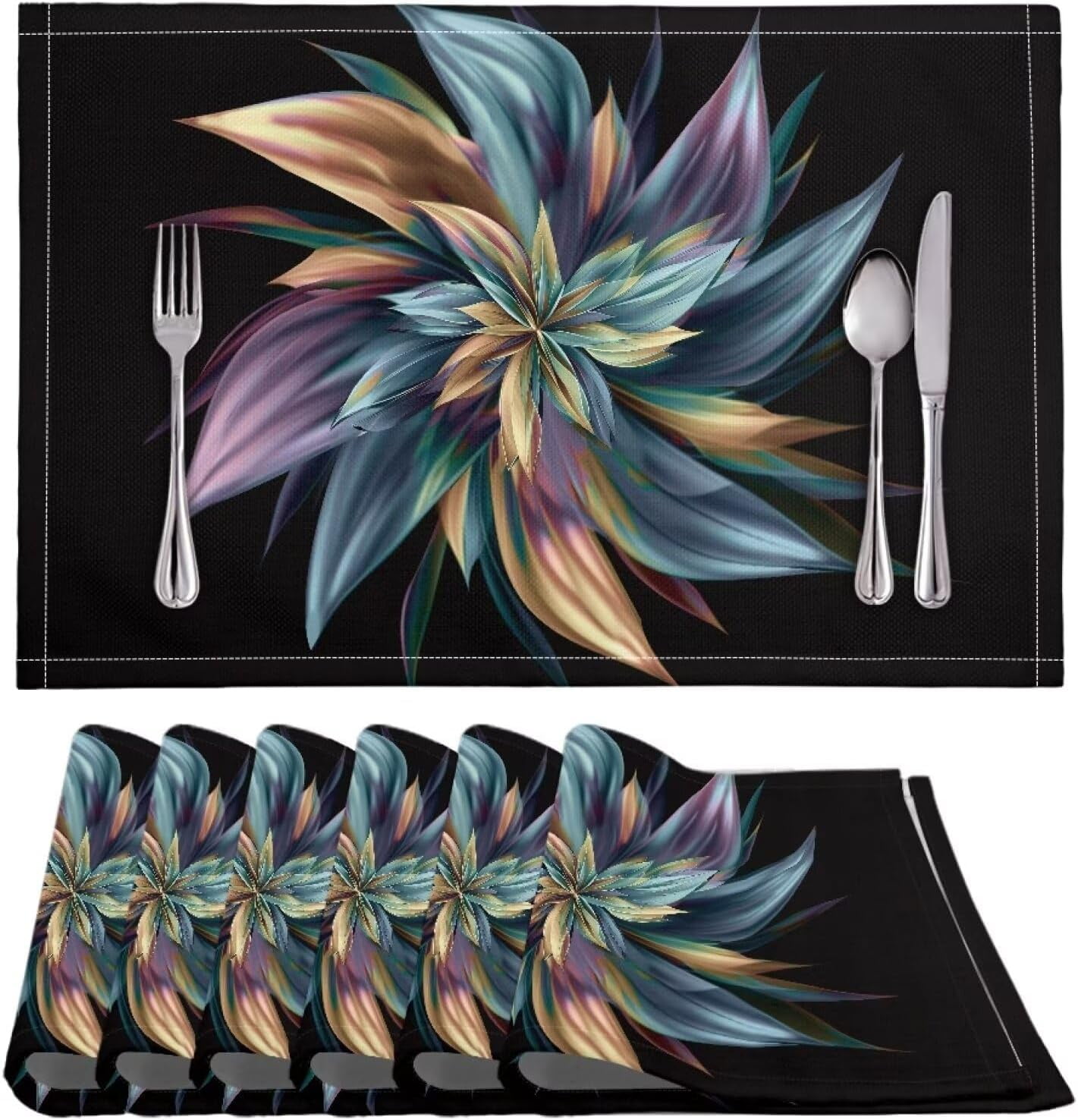 Placemat Kitchen Table Mats 6 Pieces Set, Insulation Heat-Resistant ...