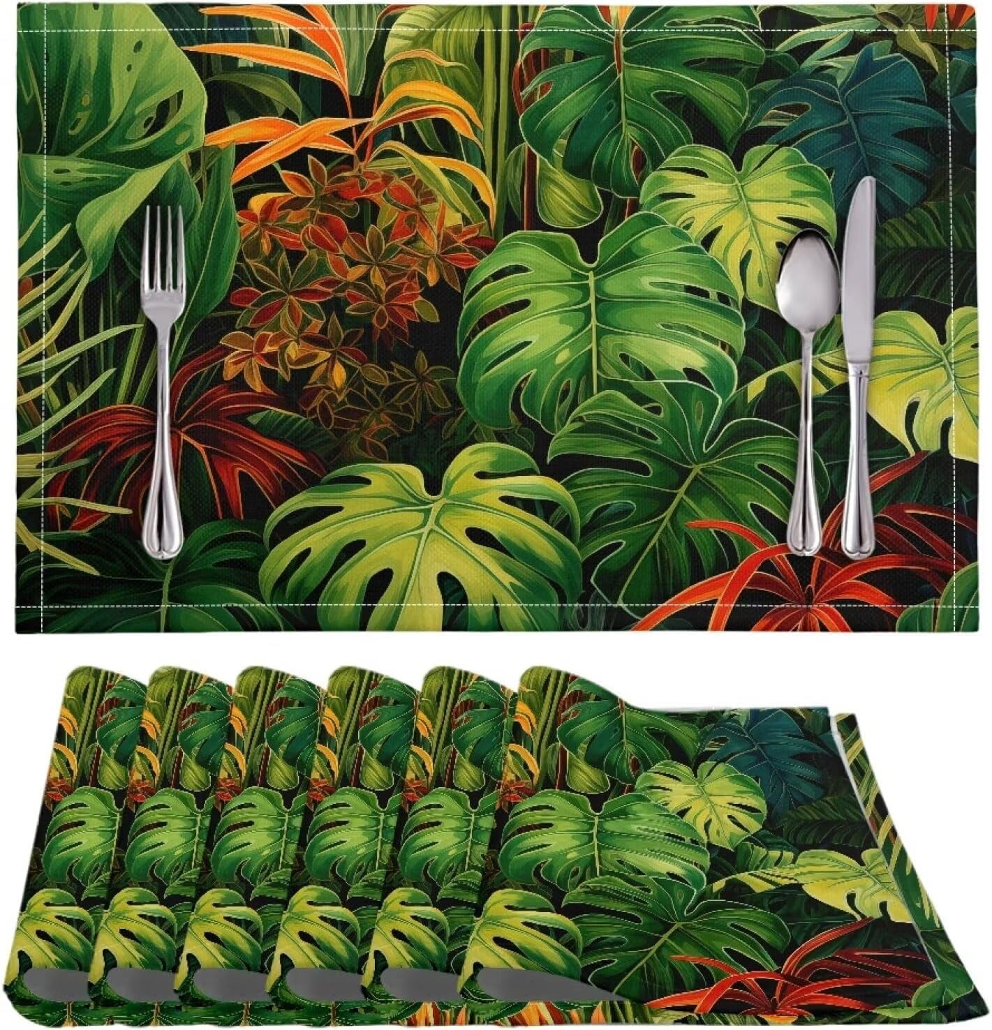 Placemat Kitchen Table Mats 6Pcs Set, Insulation Heat-Resistant ...