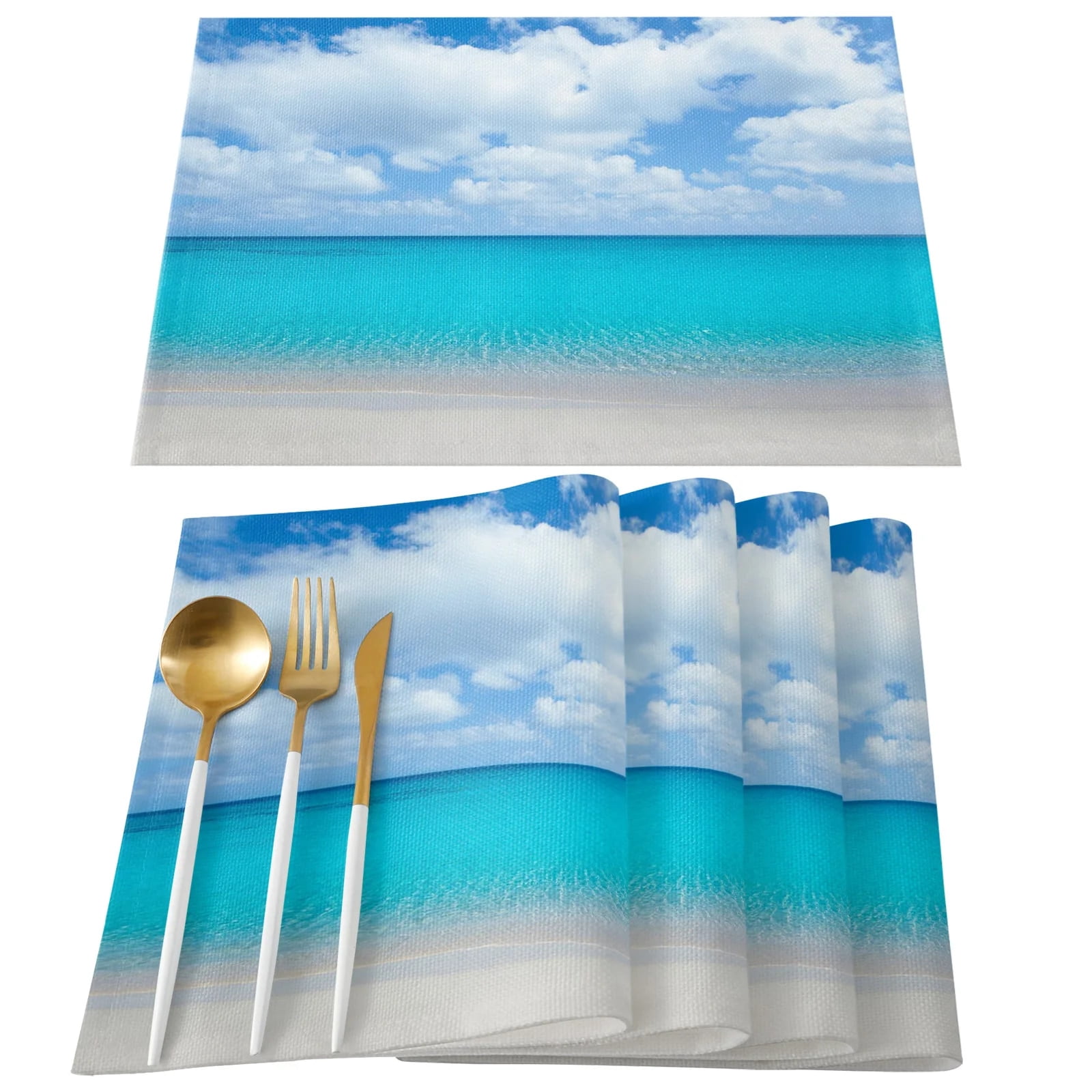 Placemat Ocean Beach Waves Kitchen Placemat Home Decoration Dining ...