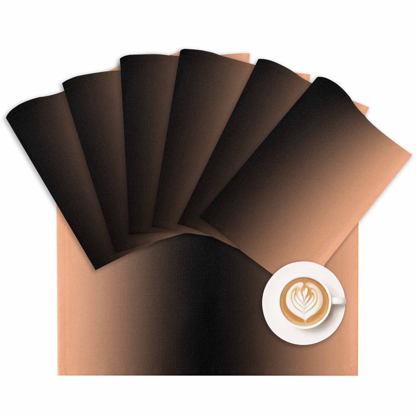 Placemat Ombre Coral Pink Black Placemats for Dining Table Gradient ...