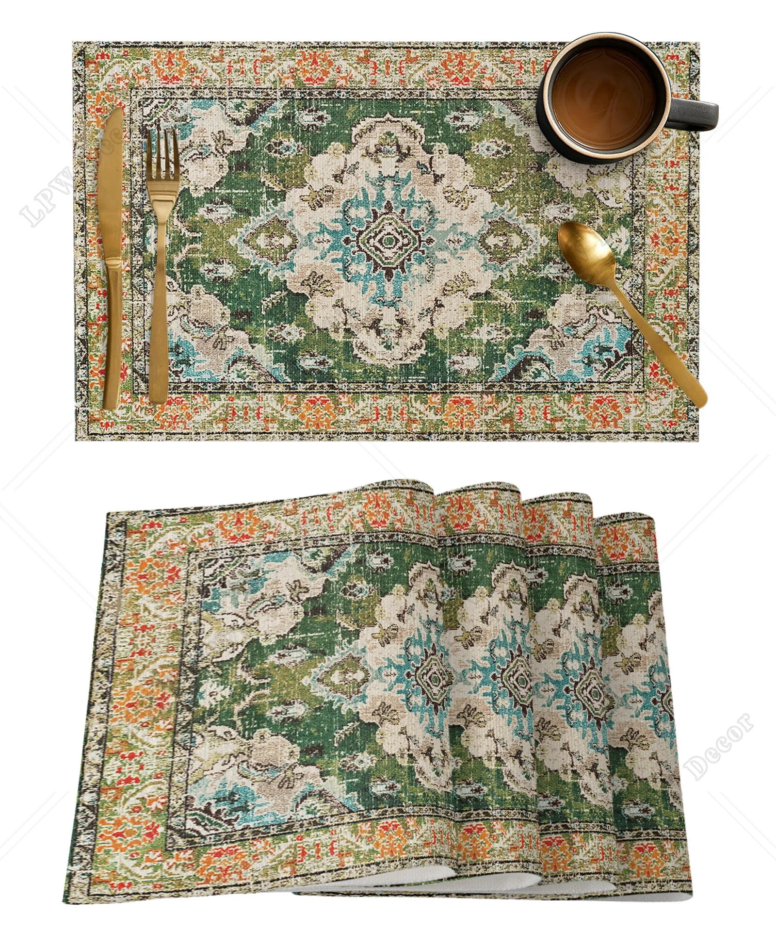 Placemat Persian Rug Table Mat For Dining Table Kitchen Accessories ...