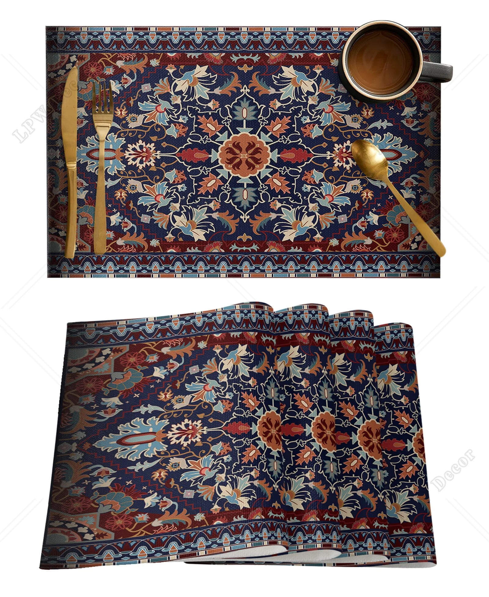 Placemat Persian Rug Table Mat For Dining Table Kitchen Accessories ...