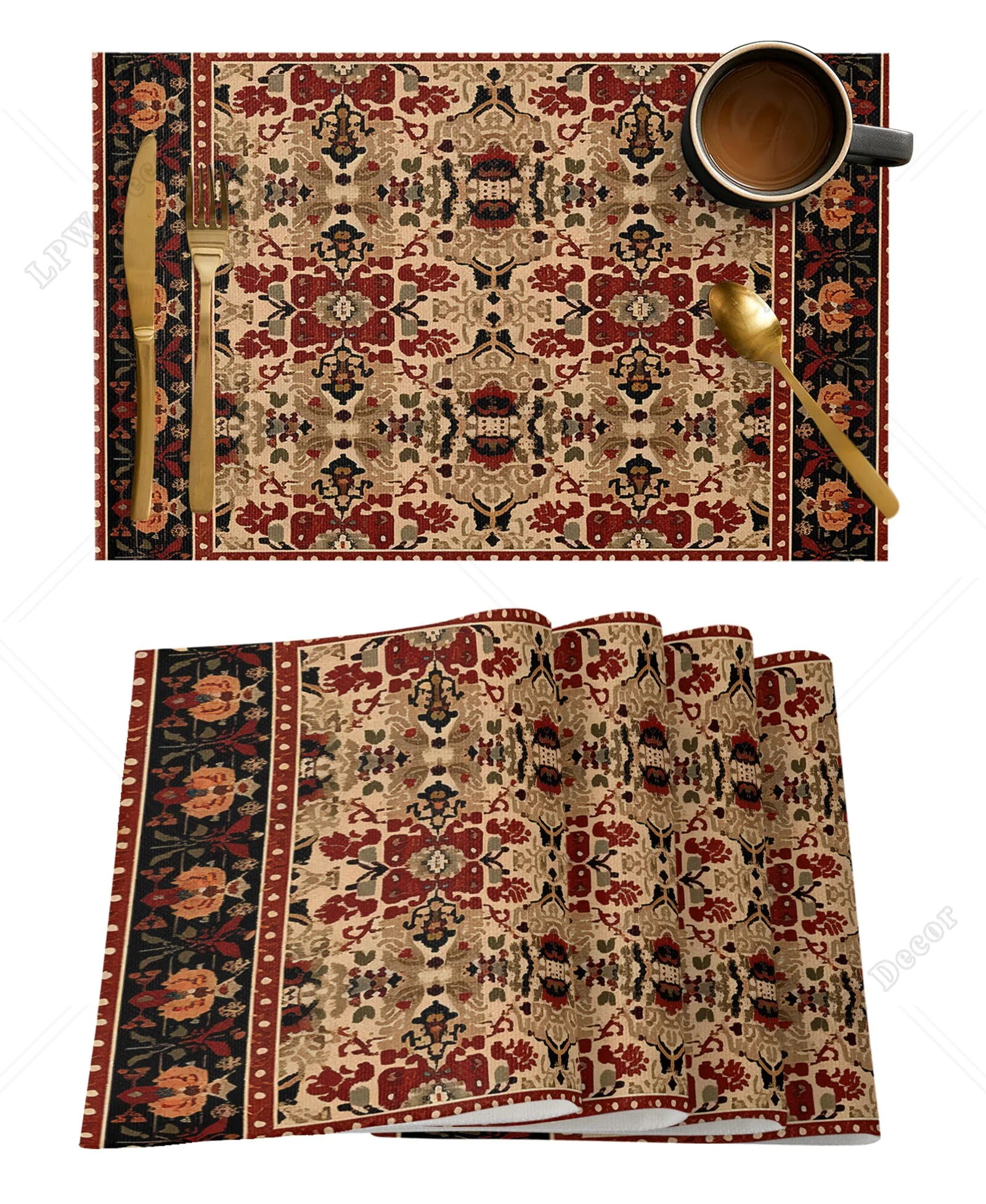 Placemat Persian Rug Table Mat For Dining Table Kitchen Accessories ...