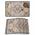 Placemat Set of 4 Middle Eastern Floral Placemats for Dining Table ...
