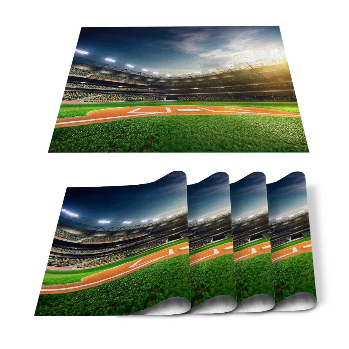 Placemat Soccer Balls Football Field Printed Table Mat For Tables Heat ...