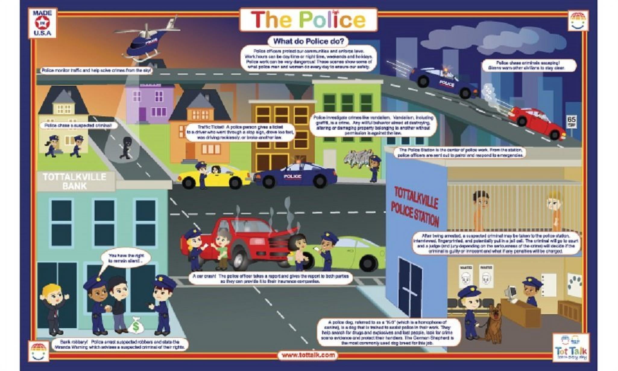 Placemat - Tot Talk - Police Meal Dining Kids Mat tot1065 - Walmart.com