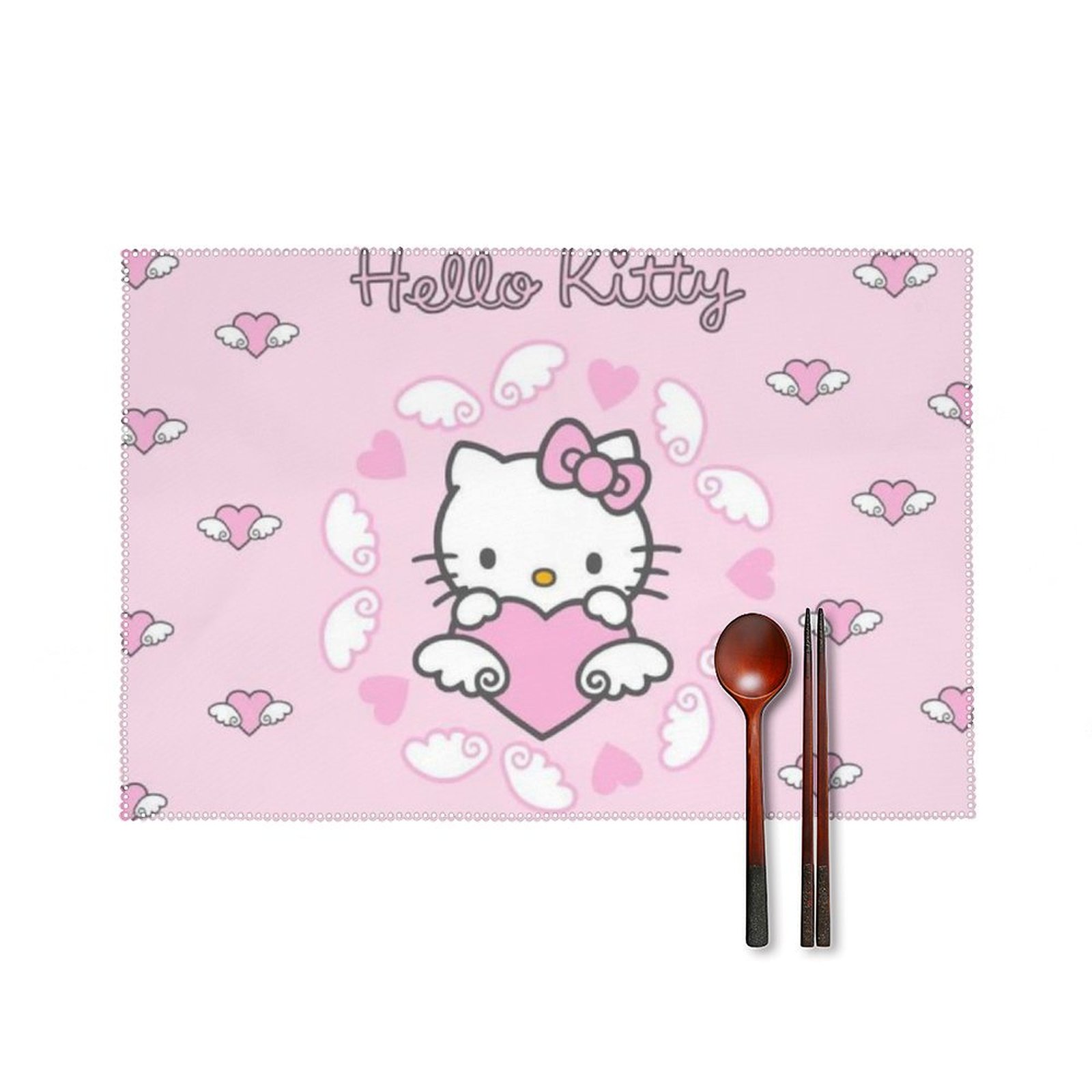 Placemats Cartoon Hello Kitty Angel Lover Place Mats Set of 6, Cartoon ...