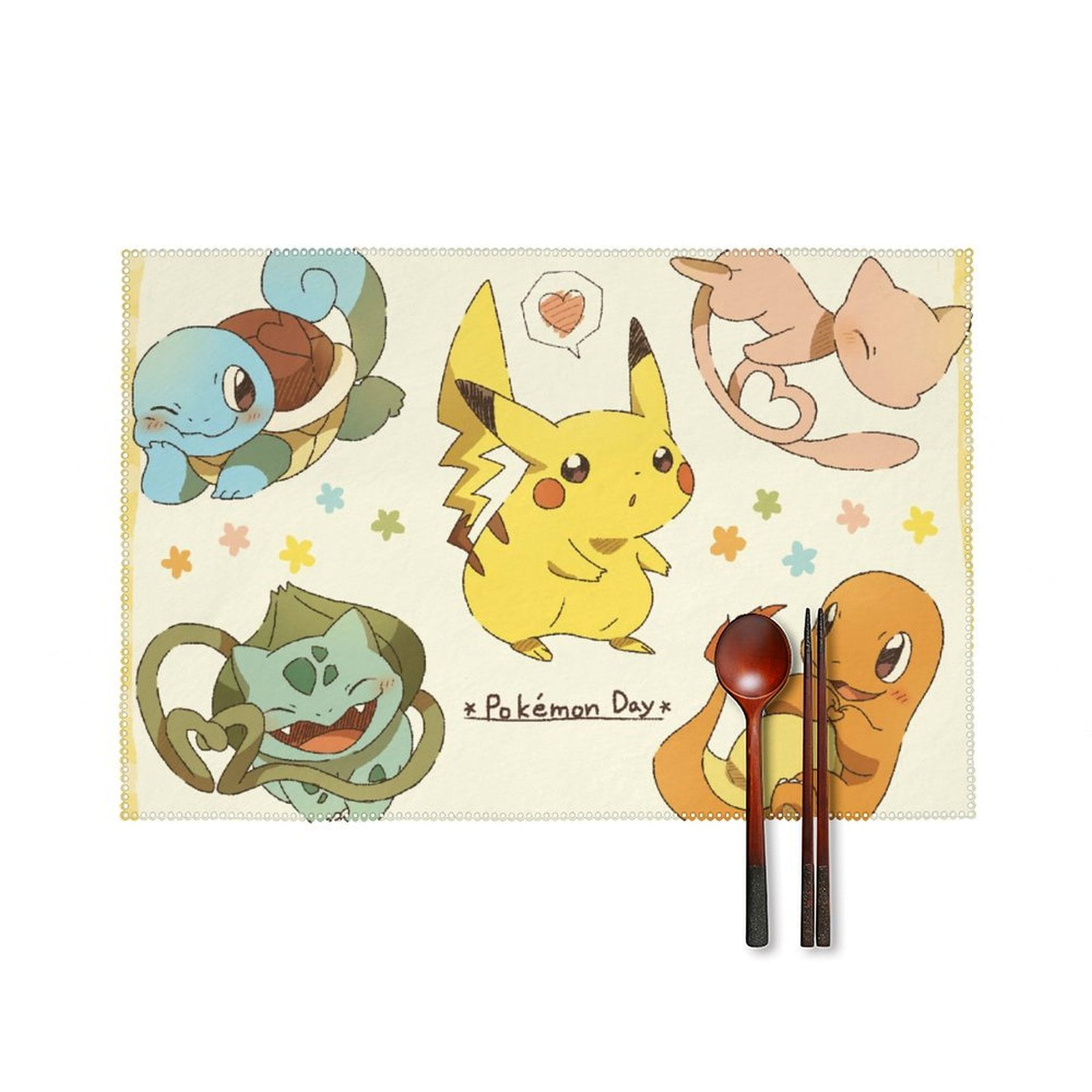 Placemats Cartoon Pokemon Lover Place Mats Set of 6, Cartoon ...