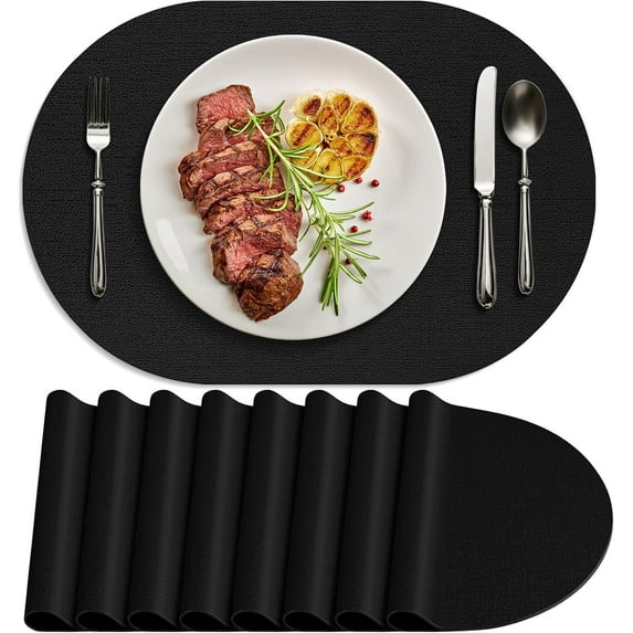 Placemats for Dining Table Set of 8 Non-Slip, Heat Resistant Oval ...