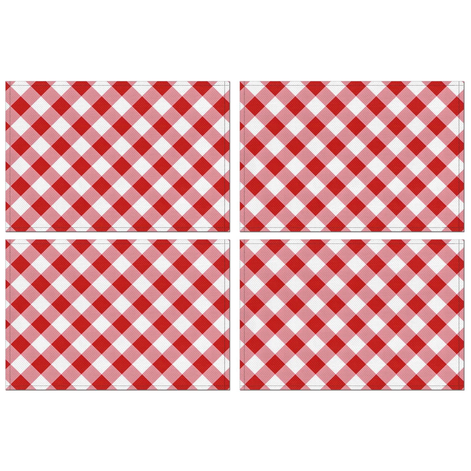 Placemats for Dining Table Summer Checkered Picnic BBQ Table Place Mat ...