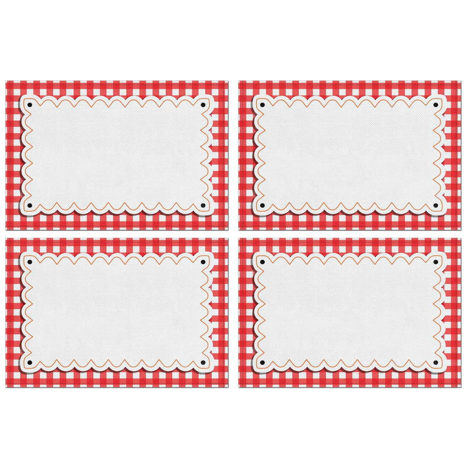Placemats for Dining Table Summer Checkered Picnic BBQ Table Place Mat ...
