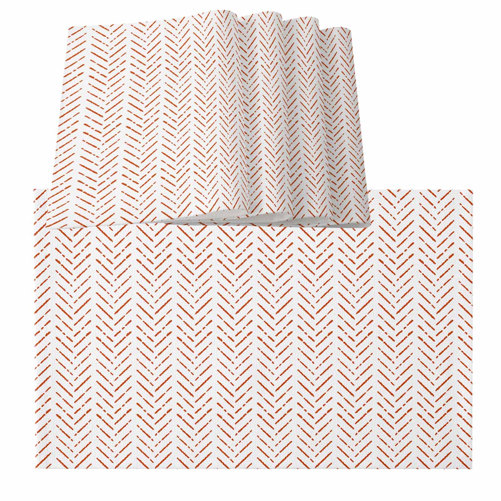 Placemats for Dinning Table Set of 12, Burnt Orange Striped Modern ...