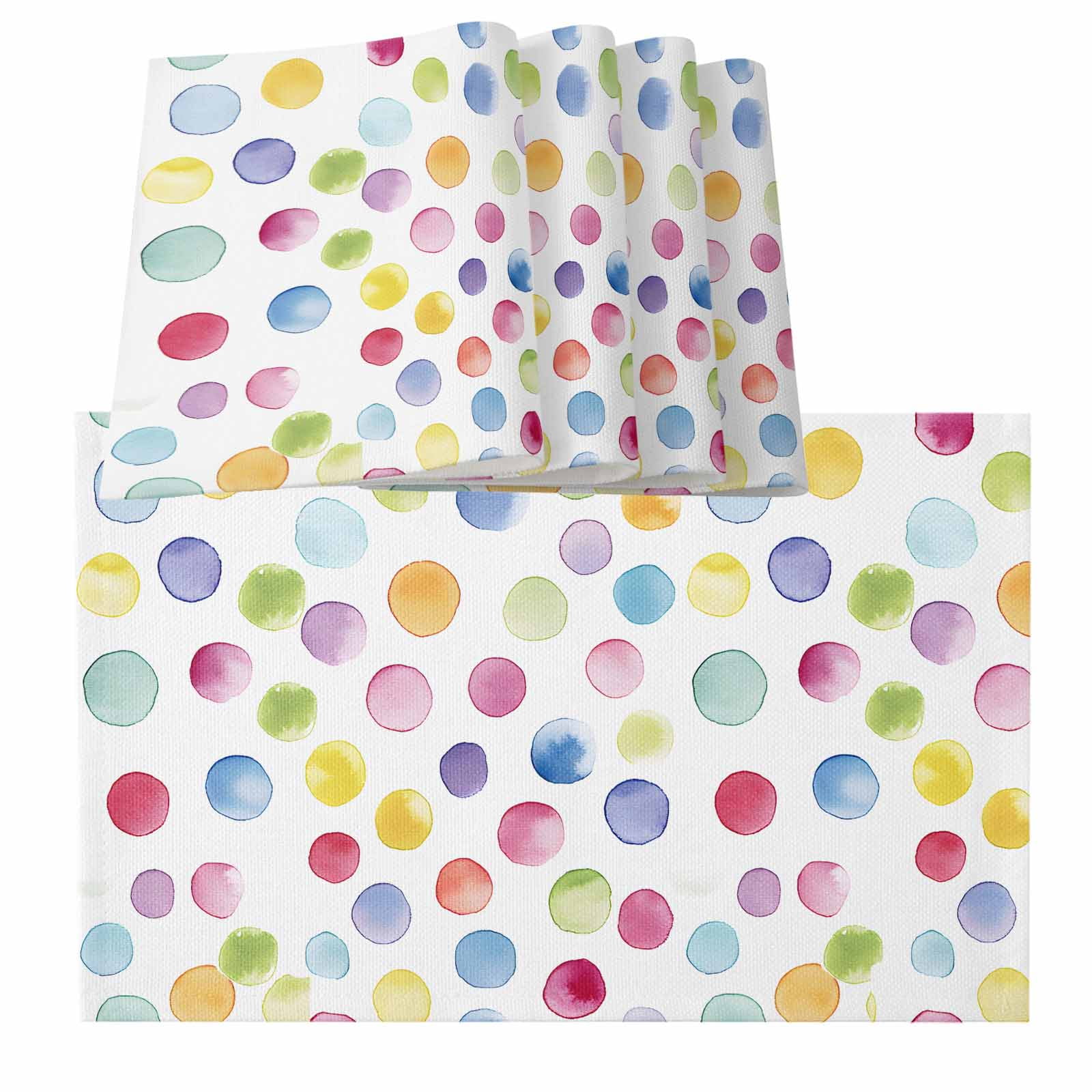 Placemats for Dinning Table Set of 12, Rainbow Colorful Boho Tainted ...