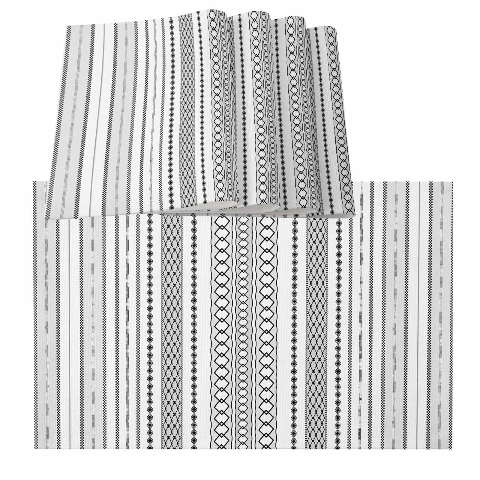Placemats for Dinning Table Set of 8, Black White Striped Modern ...