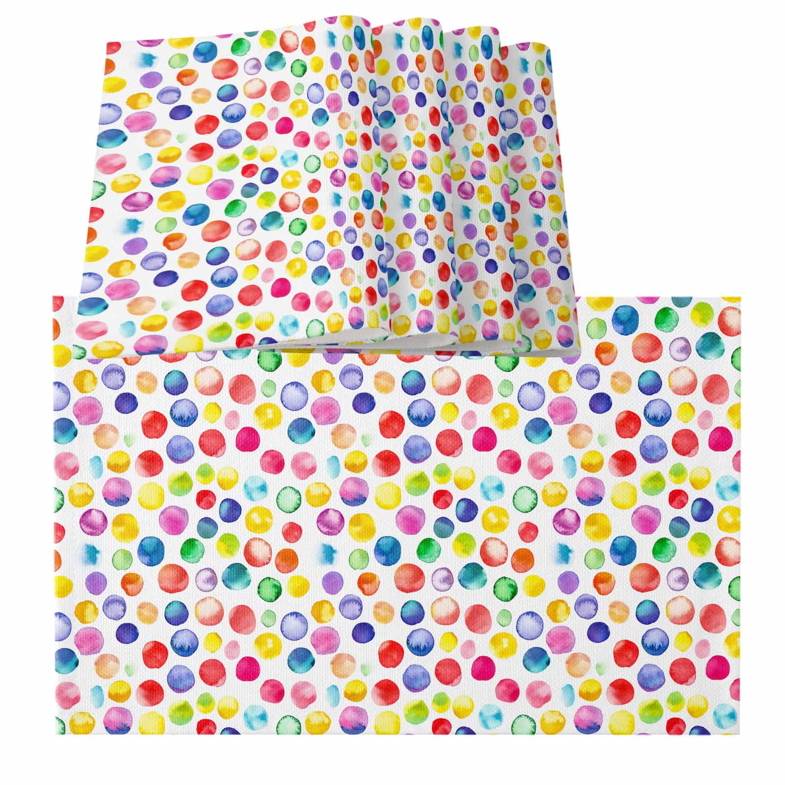 Placemats for Dinning Table Set of 8, Colorful Polka Dot Watercolor ...