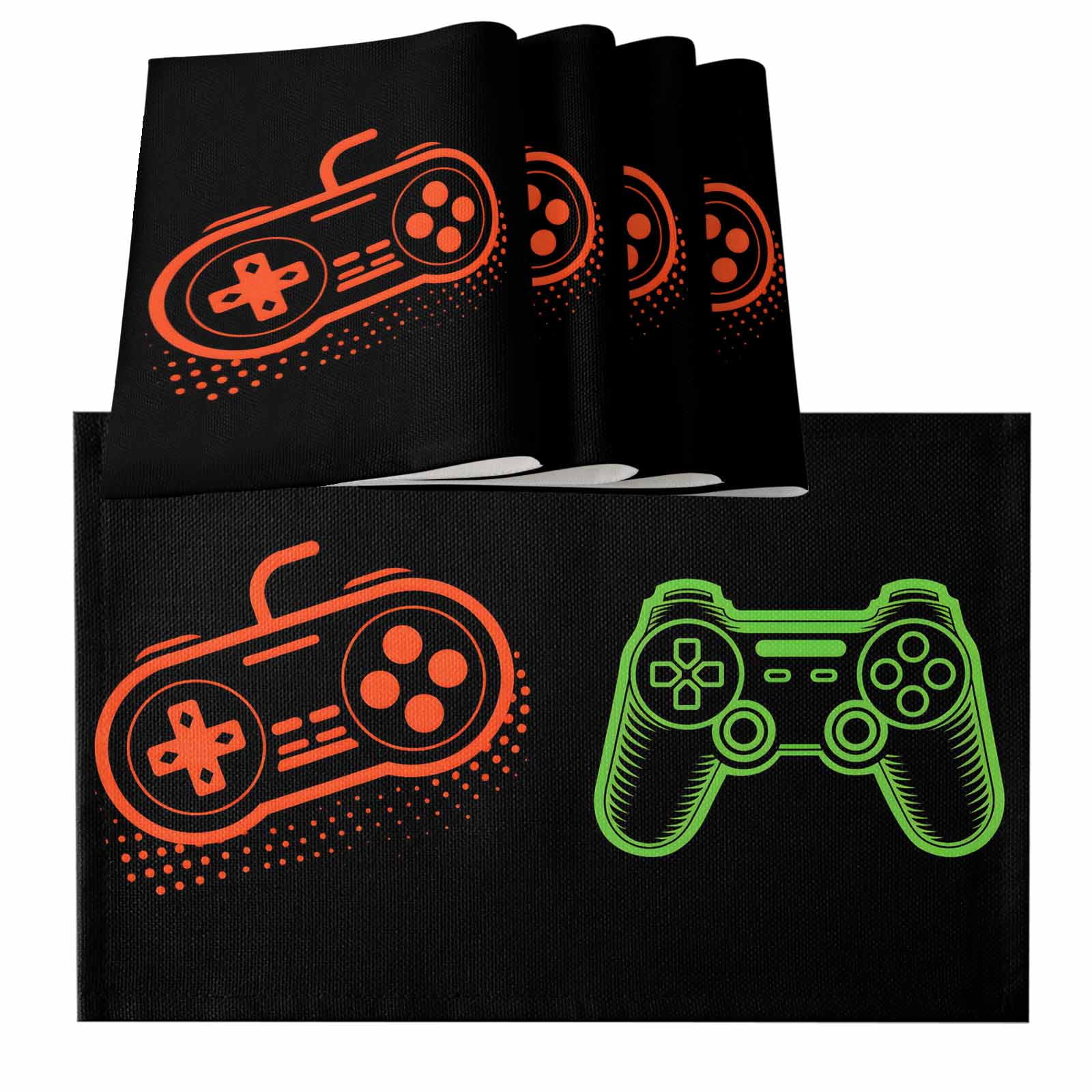 Placemats for Dinning Table Set of 8, Game Controller Modern Art Gaming ...
