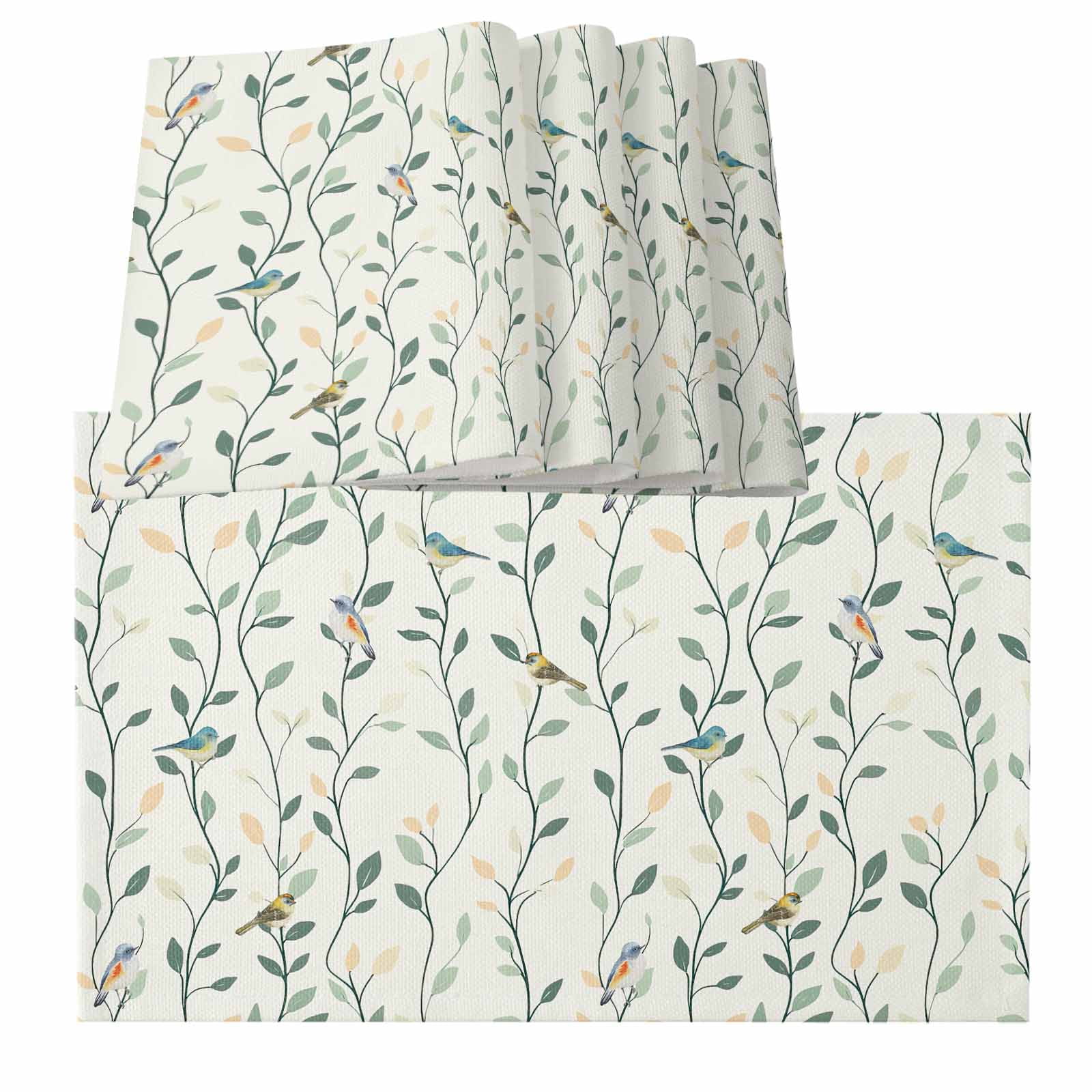 Placemats for Dinning Table Set of 8, Green Botanical Spring Summer ...
