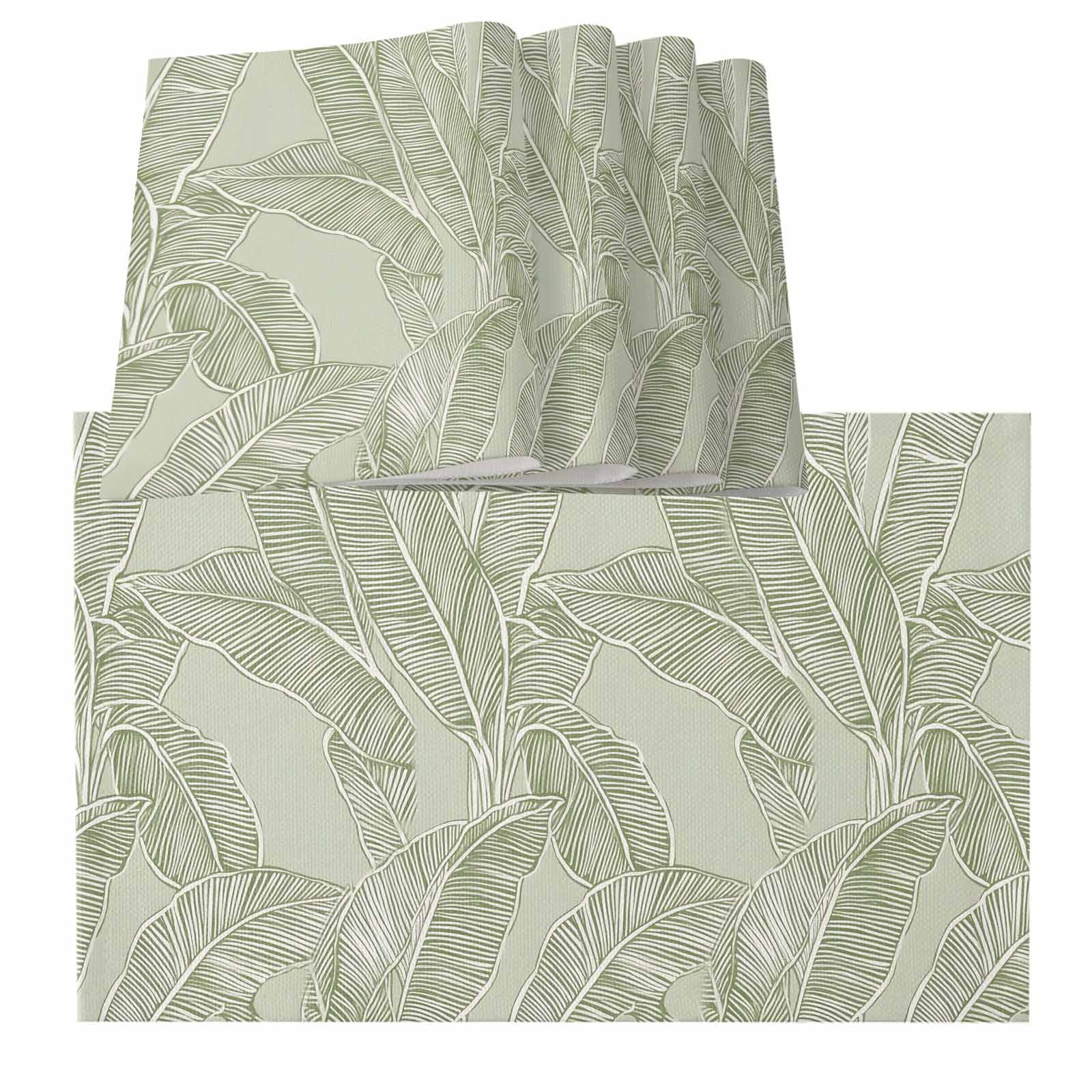 Placemats for Dinning Table Set of 8, Summer Palm Leaf Green Tropical ...