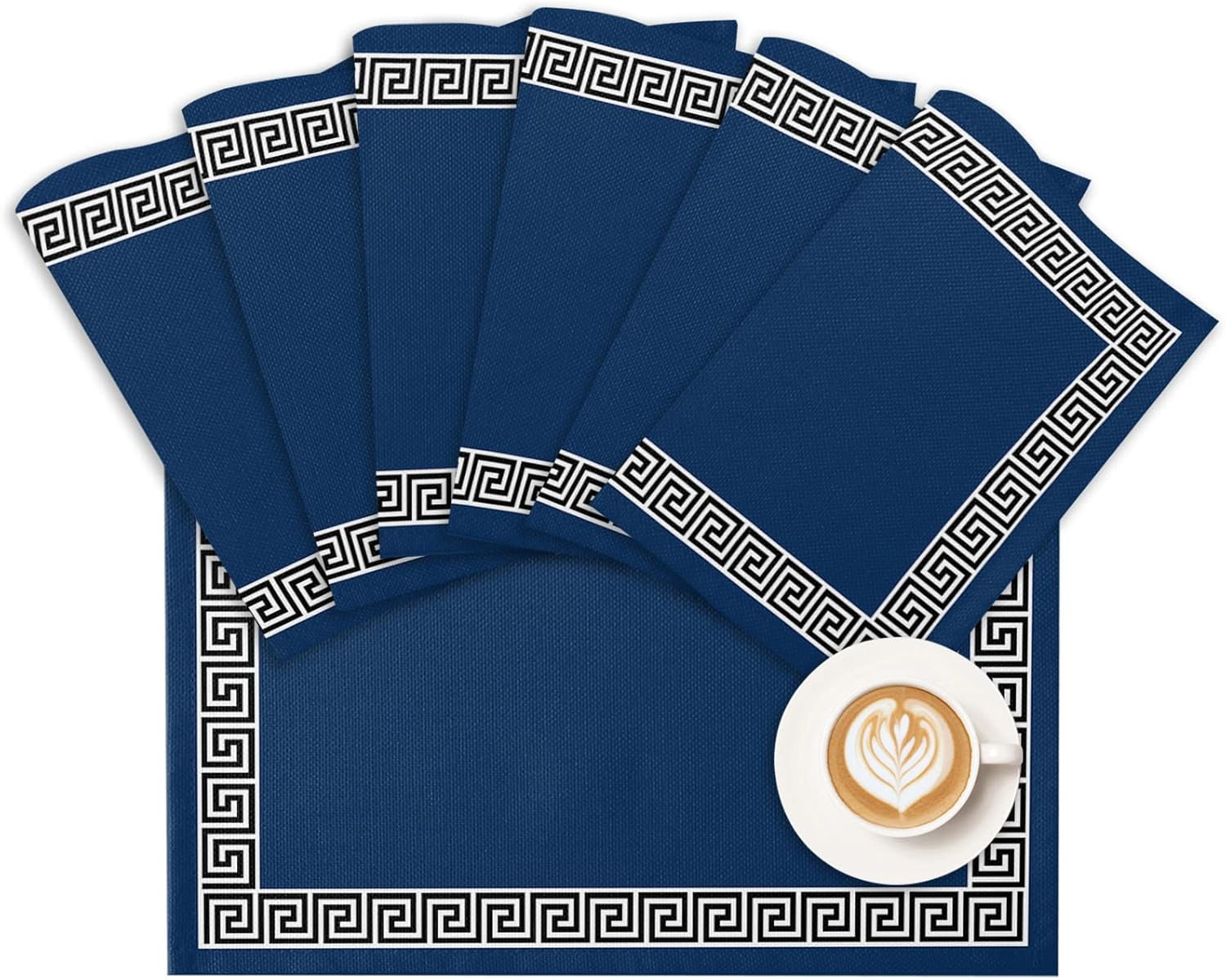 Placemats Geometric Greek Key Design Place Mats for Dining Room Dinner ...