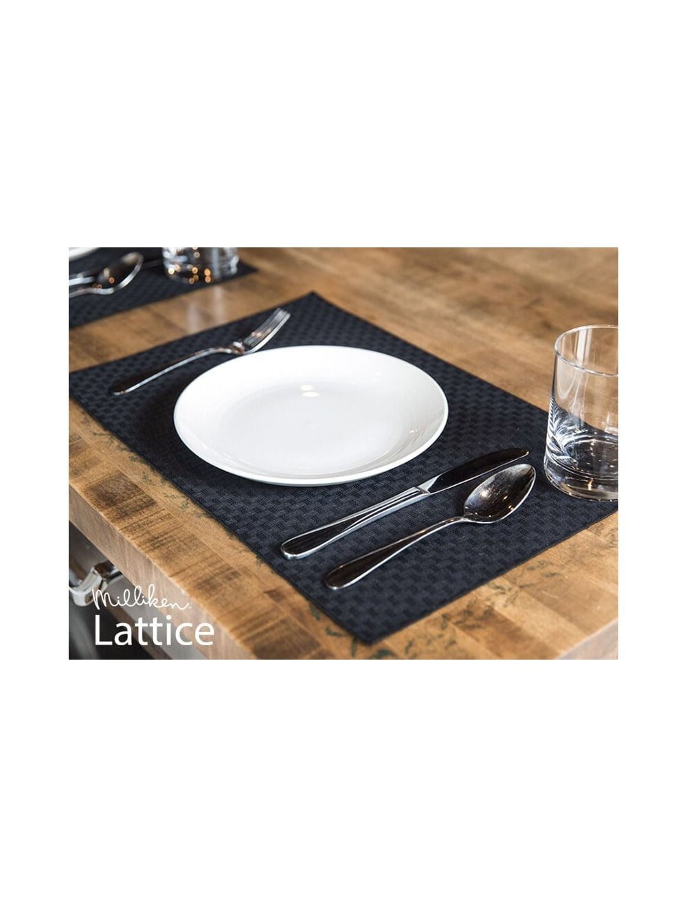 Placemats Lattice 12"x18"Fabric 100% Poly "Milliken" color Bermuda Sand ...