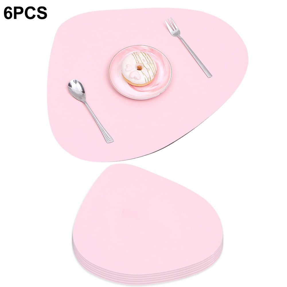 Placemats Pu Leather Place Mats Sets Of 6 Round Oval Table Mats For ...