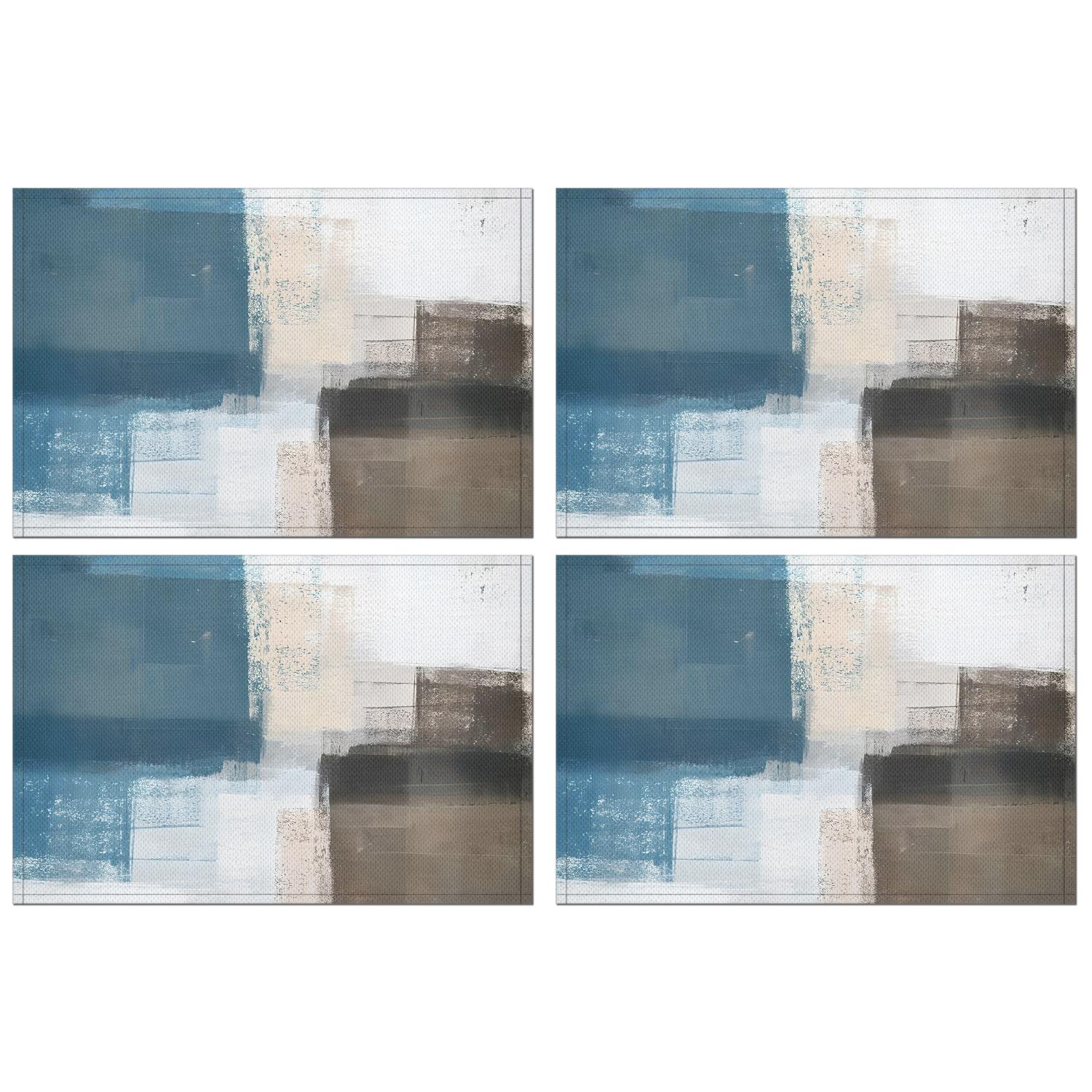 Placemats Set of 4 Modern Abstract Art Placemats Heat Resistant Non ...
