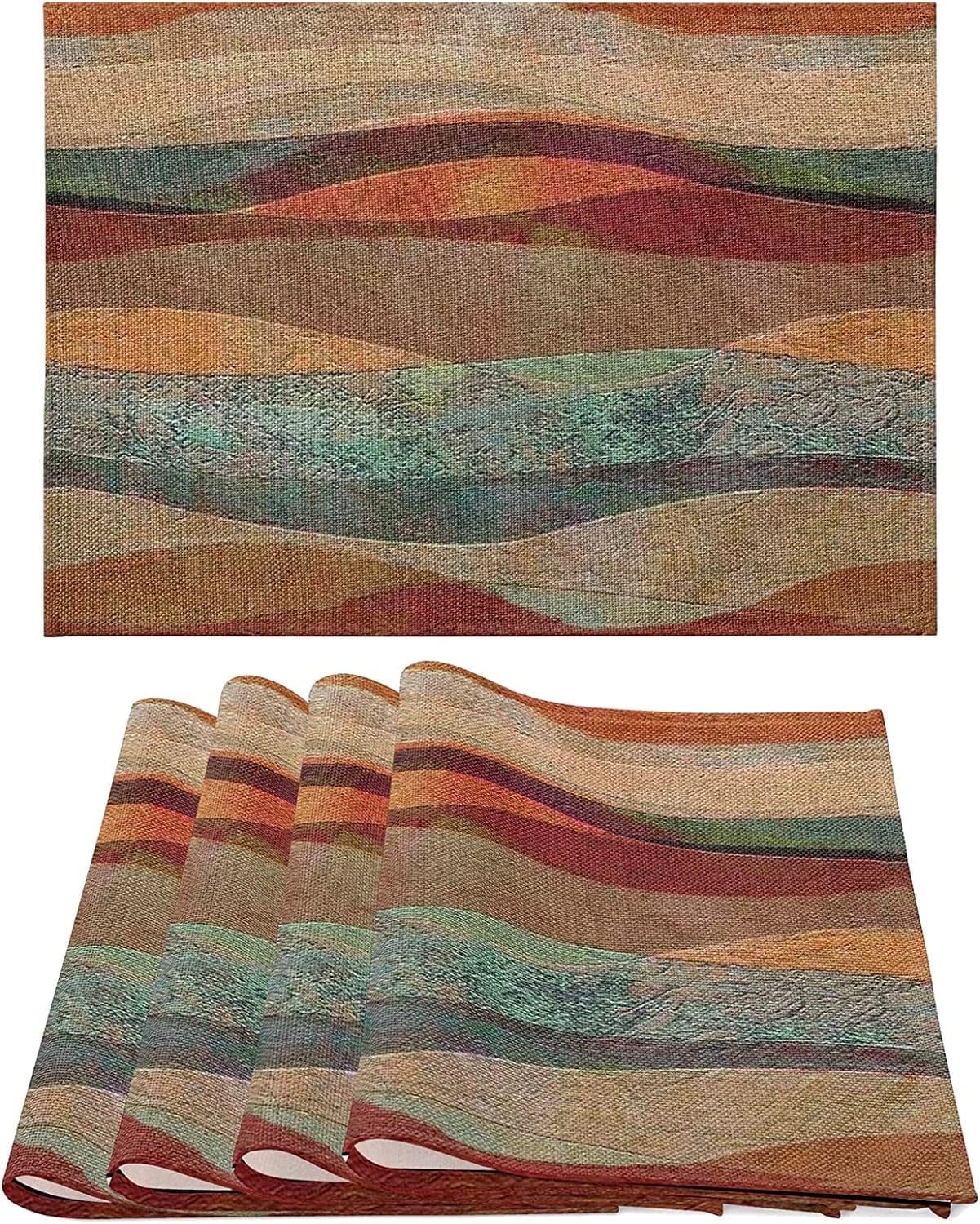 Southwest Arizona Style Cotton Placemats Set of 4, Heat Resistant ...