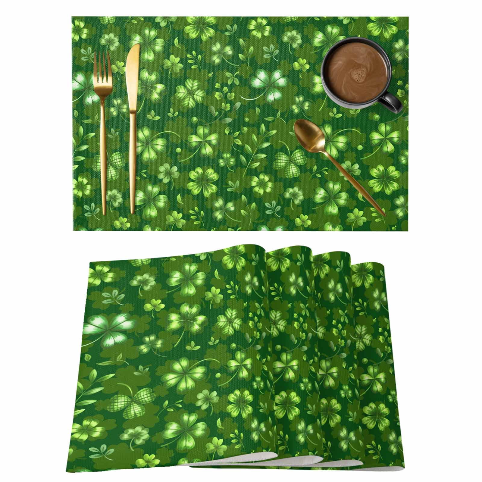 Placemats Set of 4, St. Patrick's Day Woven Placemat, Linen Place Mats ...
