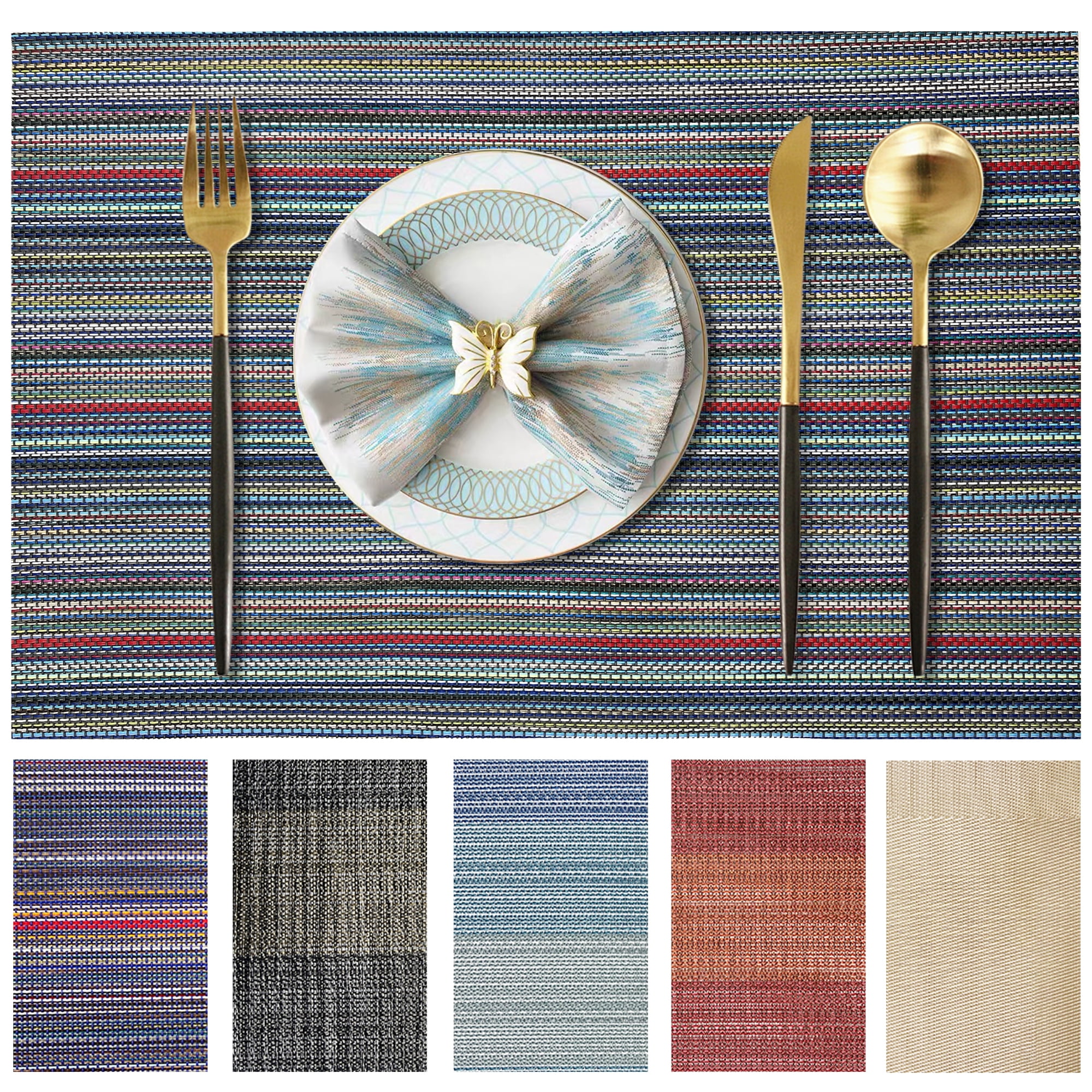 Placemats, Vinyl Table Place Mats Washable Wipeable Placemat for ...