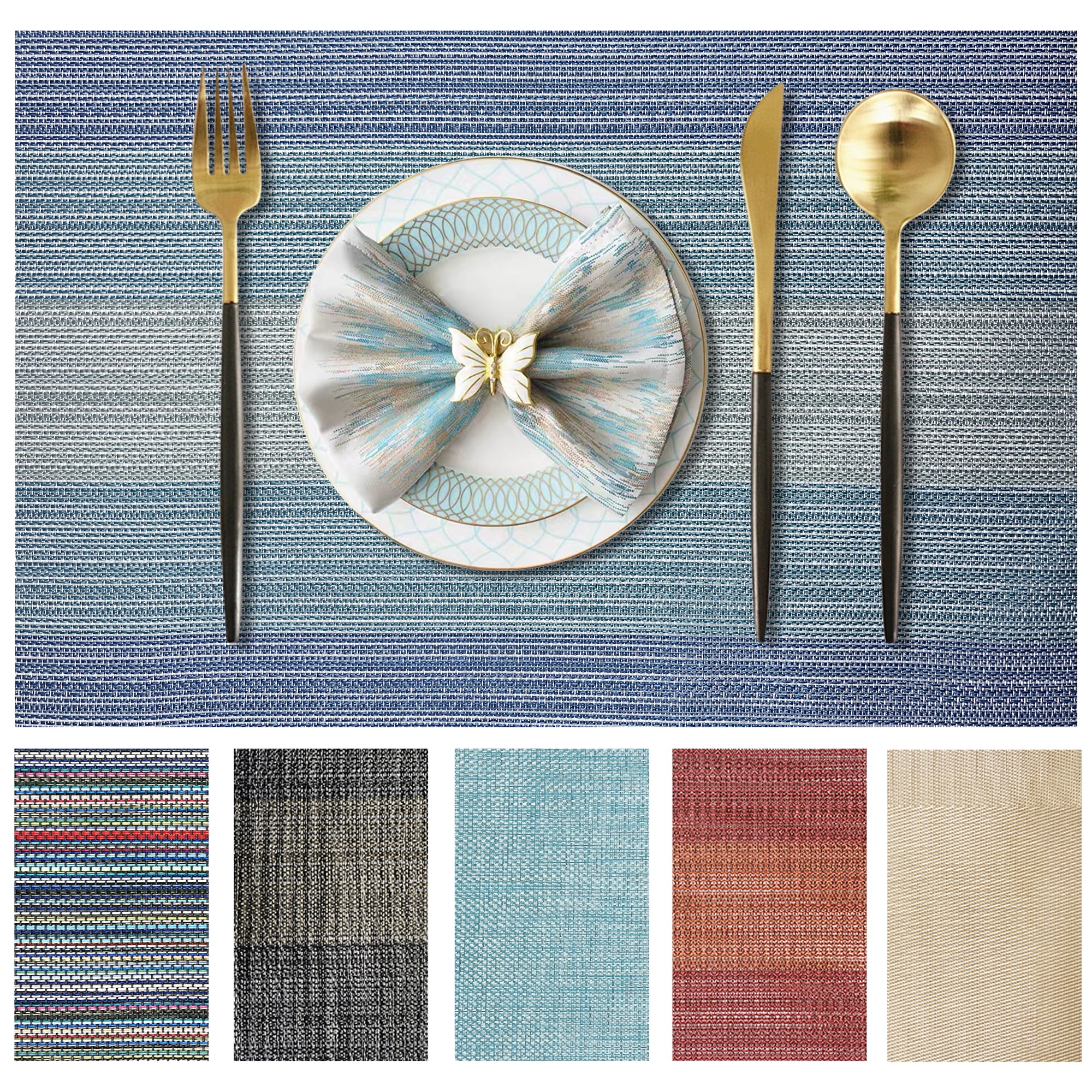 Placemats, Vinyl Table Place Mats Washable Wipeable Placemat for ...