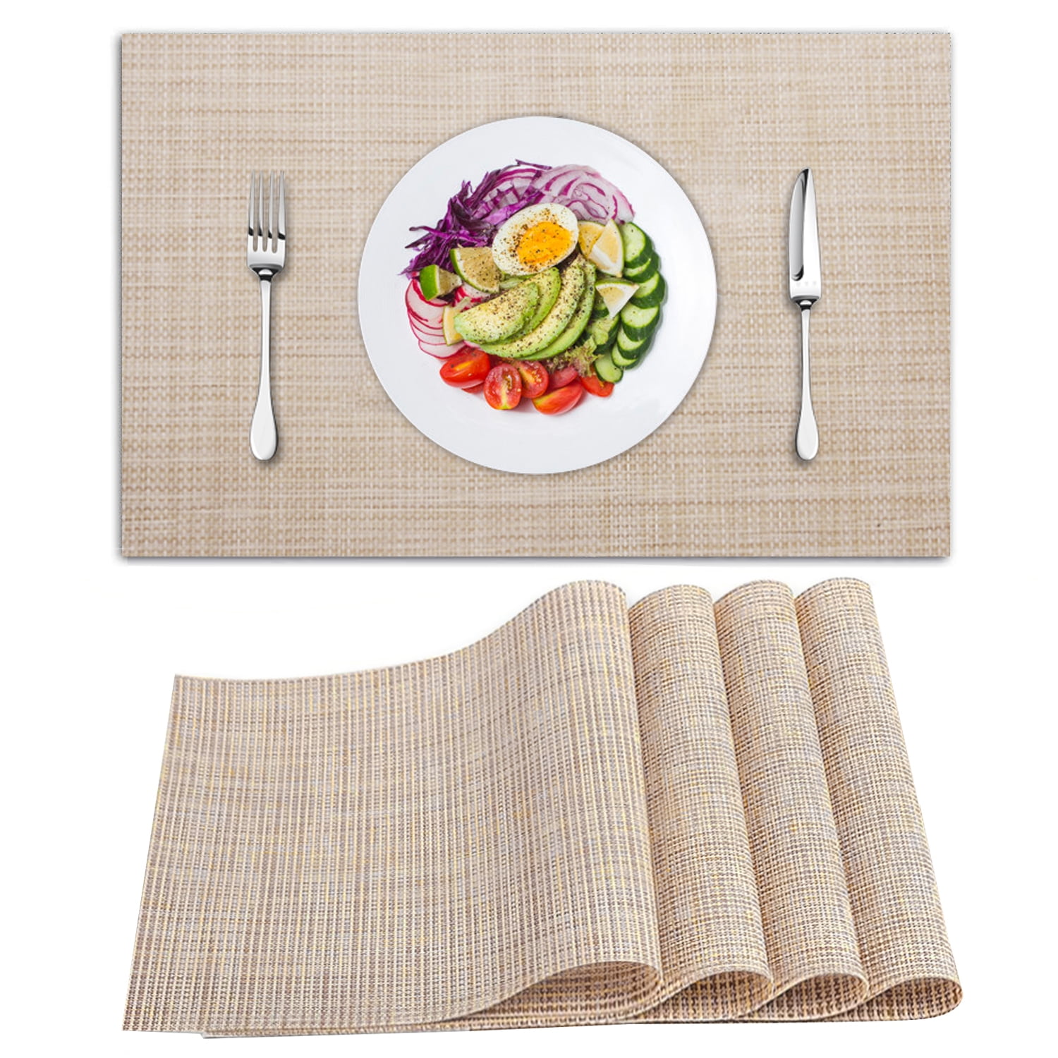 Placemats Set of 4, Woven Placemats for Dining Table, Heat-Resistant ...