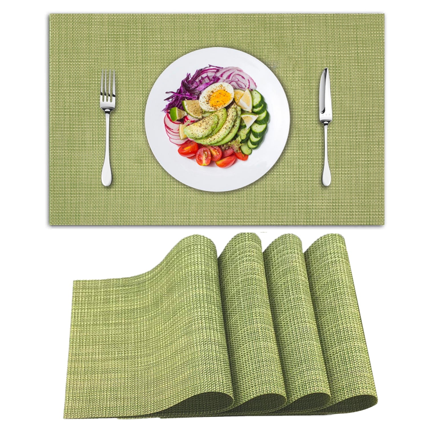 Placemats Set of 4, Woven Placemats for Dining Table, Heat-Resistant ...