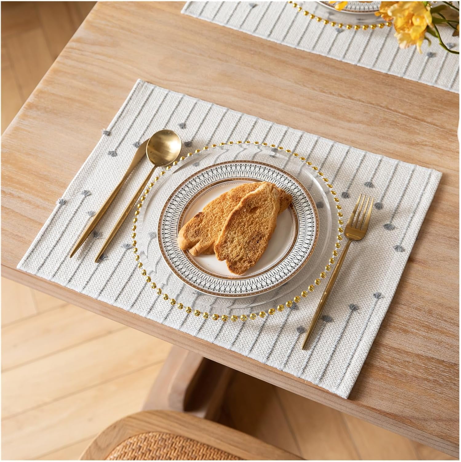 Placemats Set of 6 for Dining Table Décor, Woven Cloth Place Mats for ...