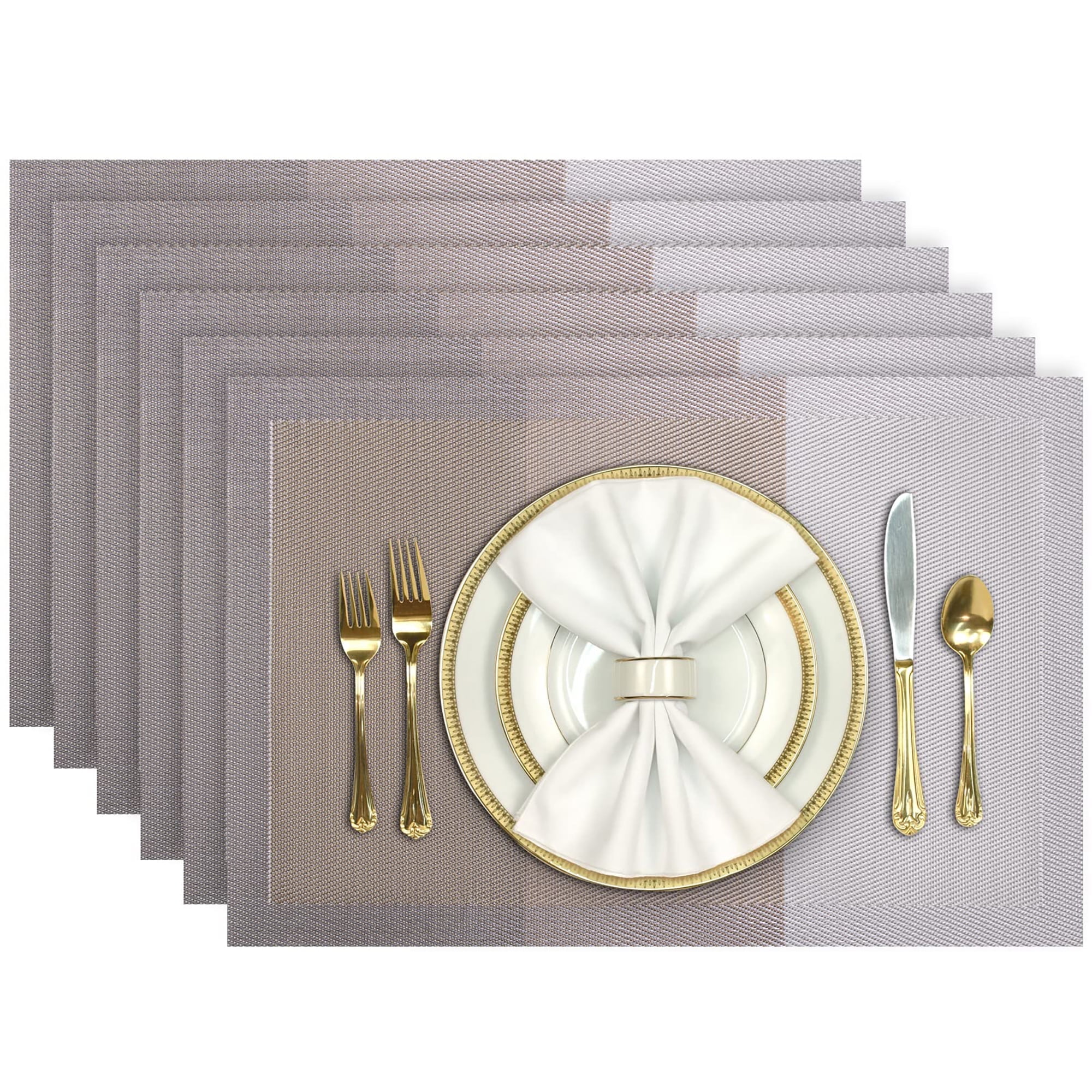 Placemats Set of 6, Heat Resistant Place Mats, Washable Durable PVC ...