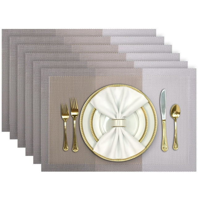 Placemats Set of 6, Heat Resistant Place Mats, Washable Durable PVC ...