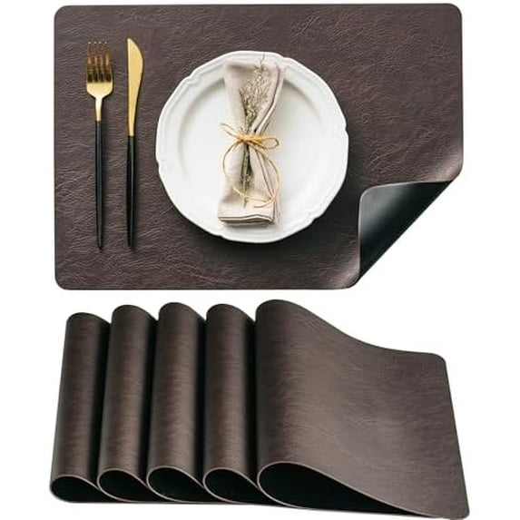 Placemats Set of 6 Reversible Dual-Color Table Placemats – Heat ...