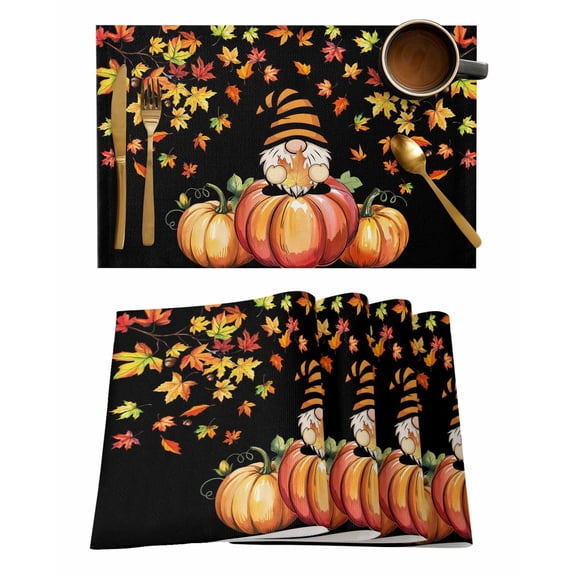 Botanical floral Round Table Placemats set of 6, Retro Watercolor ...