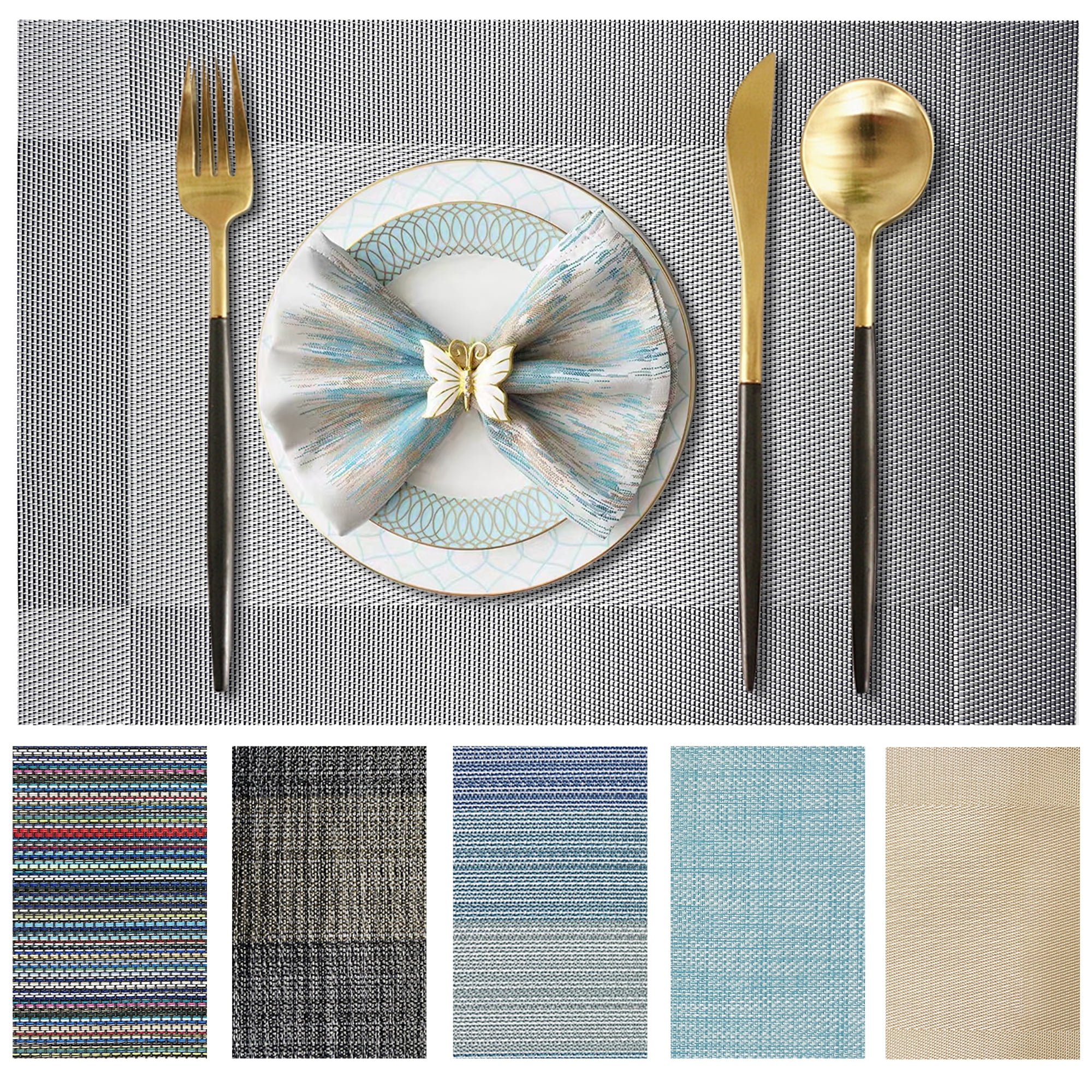 Placemats, Vinyl Table Place Mats Washable Wipeable Placemat for ...