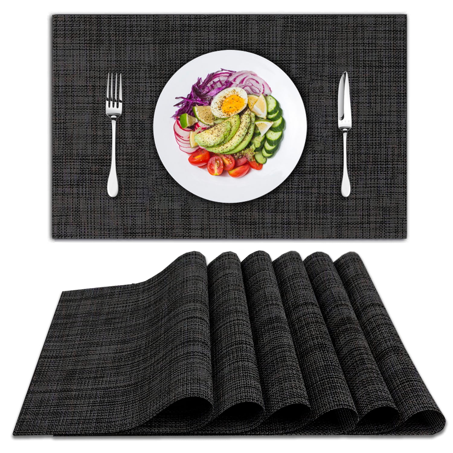 Set of 6 Woven, Heat-Resistant, Stain Resistant, Anti-Skid, Washable ...