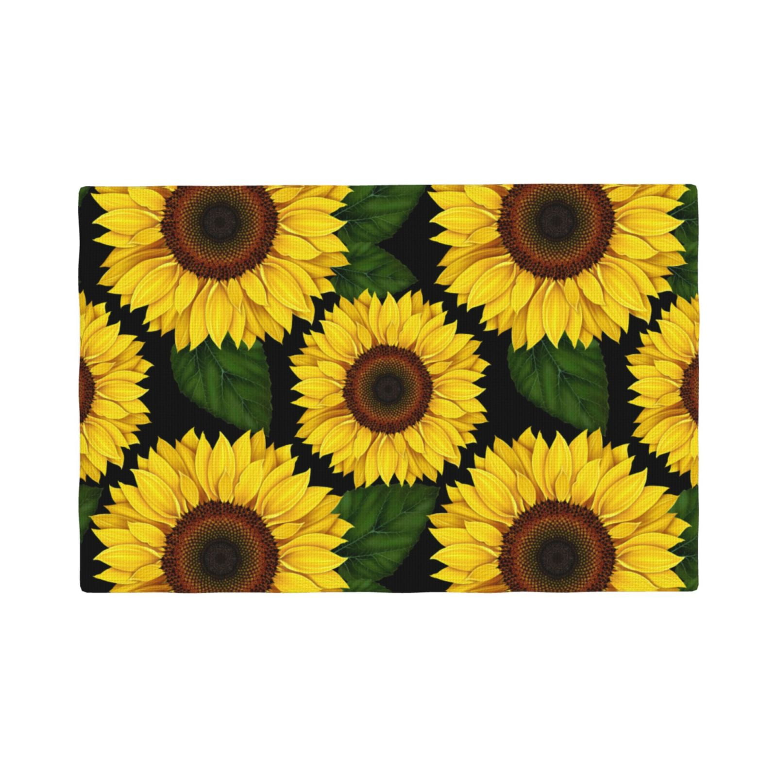 Placemats Set of 6, yellow Sunflower Realistic Aesthetic Place mats for ...