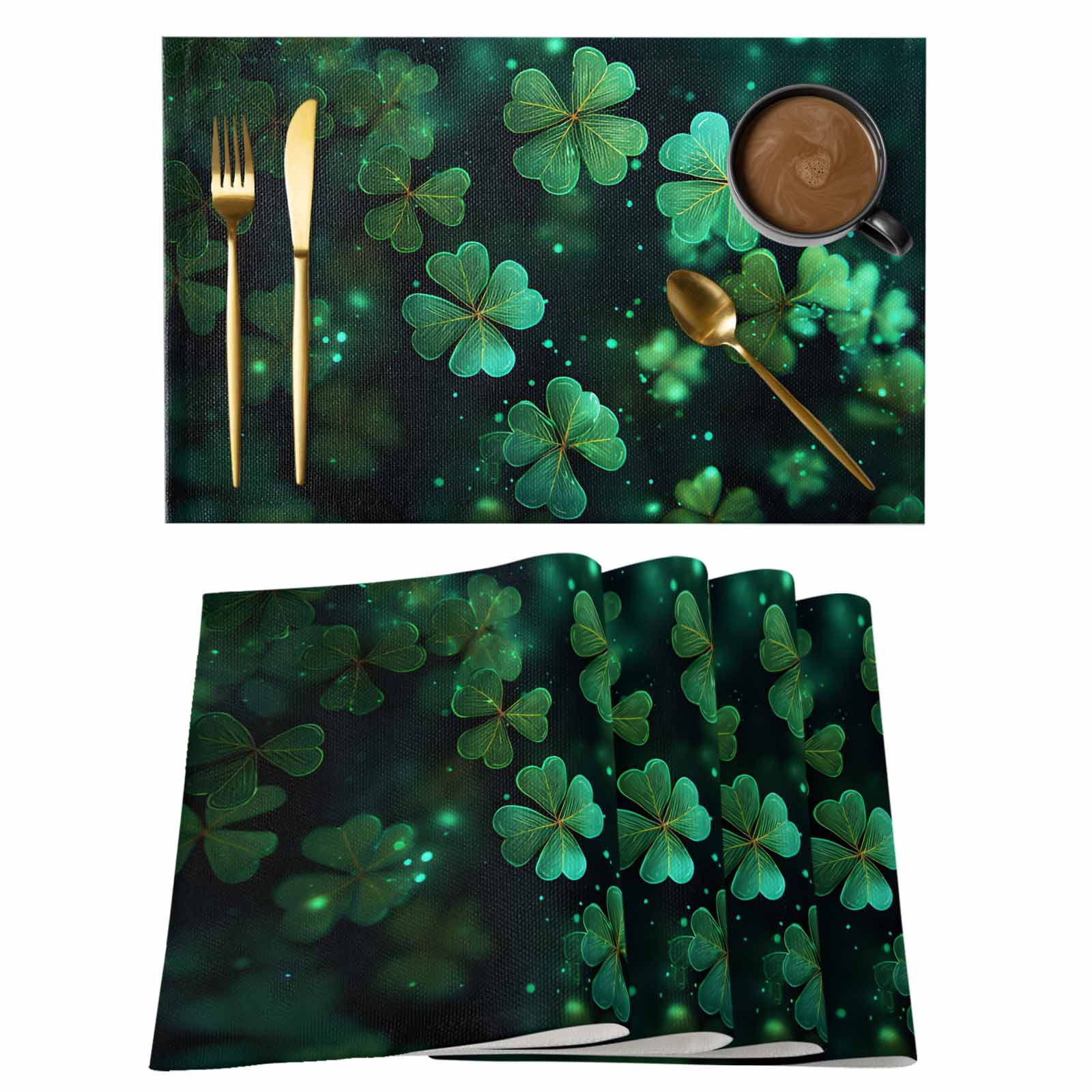 Placemats Set of 8, St. Patrick's Day Woven Placemat, Linen Place Mats ...