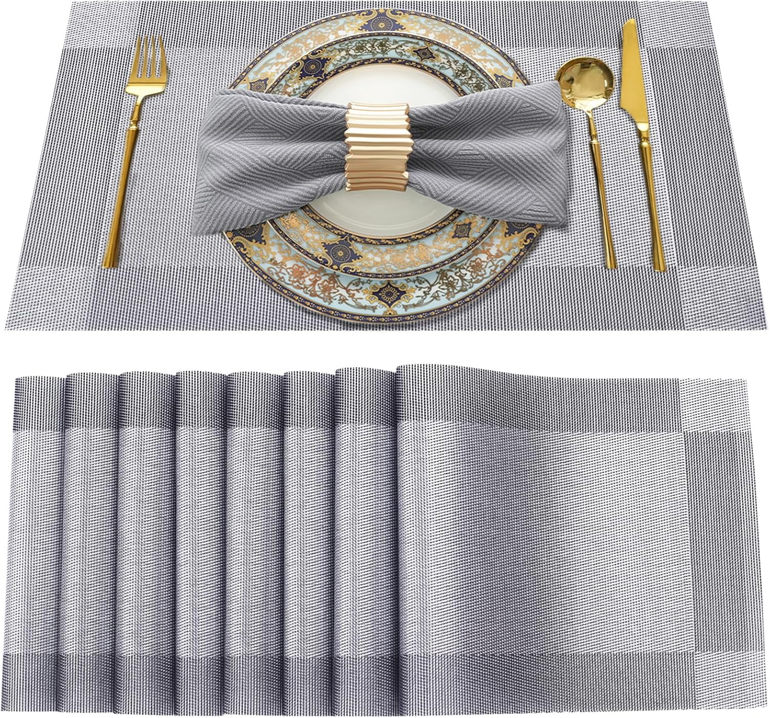 Placemats Set of 8 Washable Wipeable Table Placemats for Kitchen Indoor ...