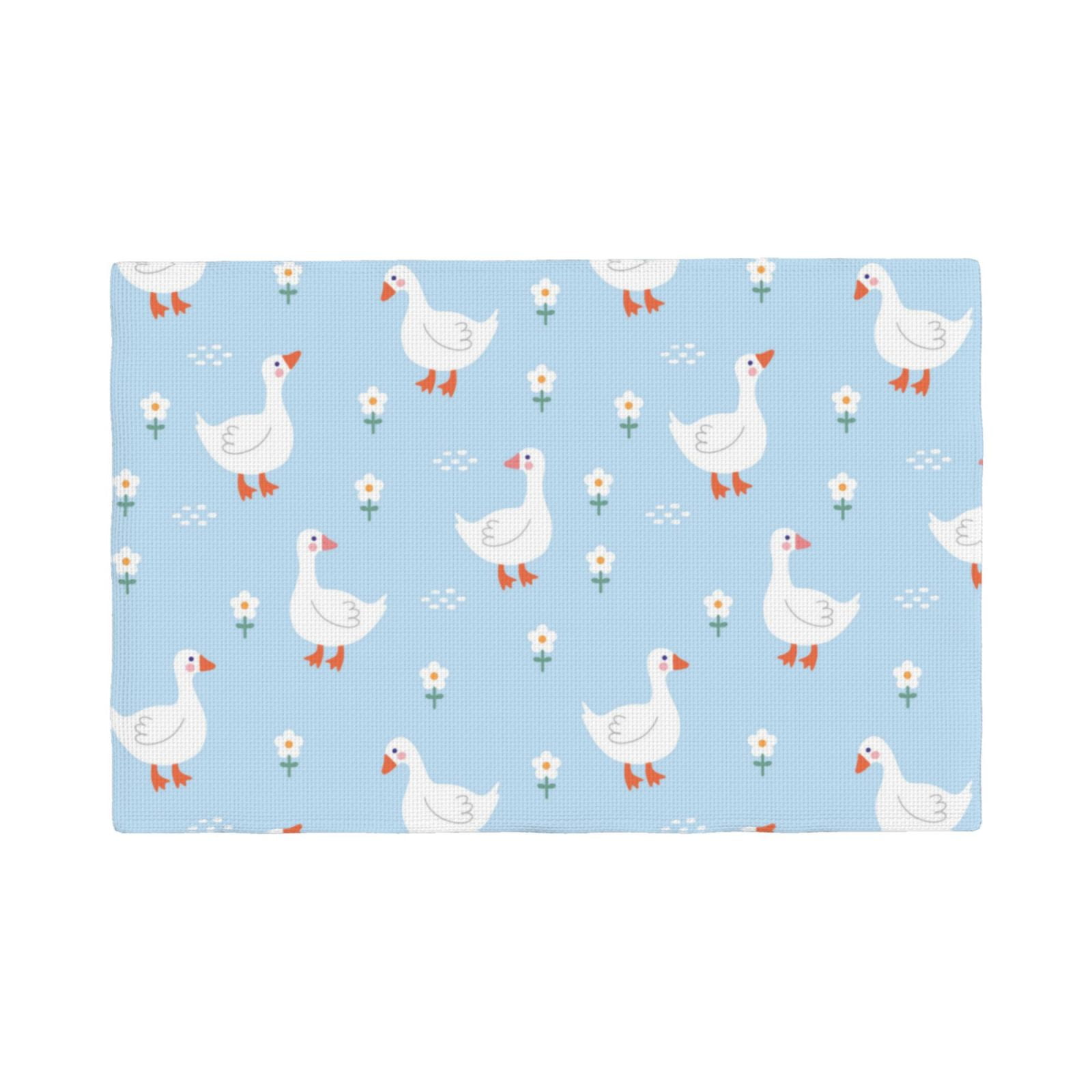 Placemats Set Of 4 / 6, Cartoon Cute Duck Flower Placemats For Dining ...