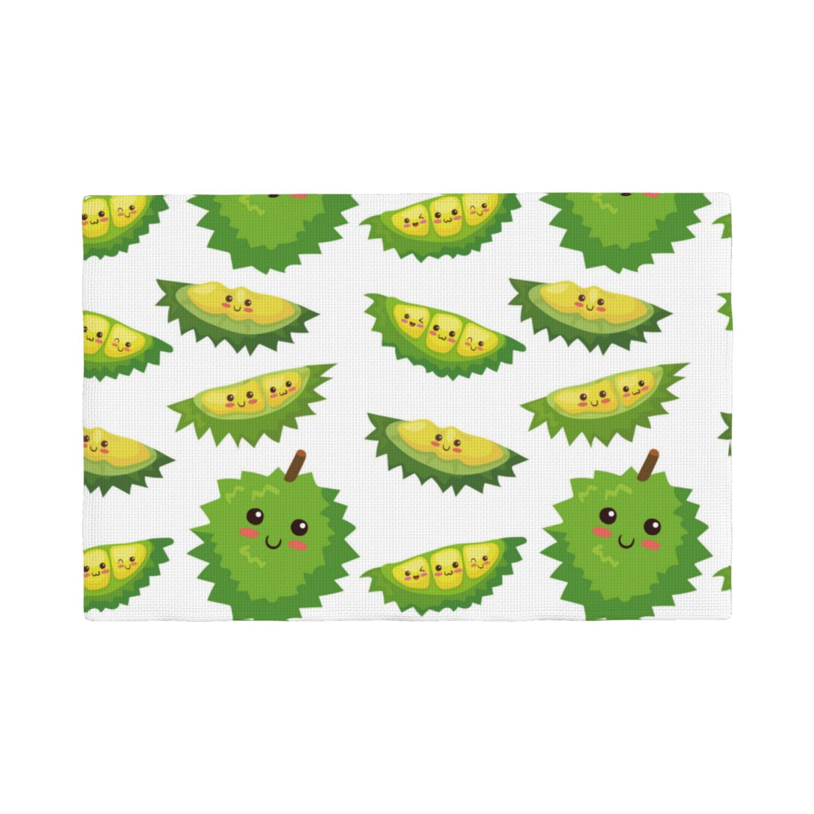 Placemats Set Of 4 / 6, Cute Durian Mint Green Placemats For Dining ...