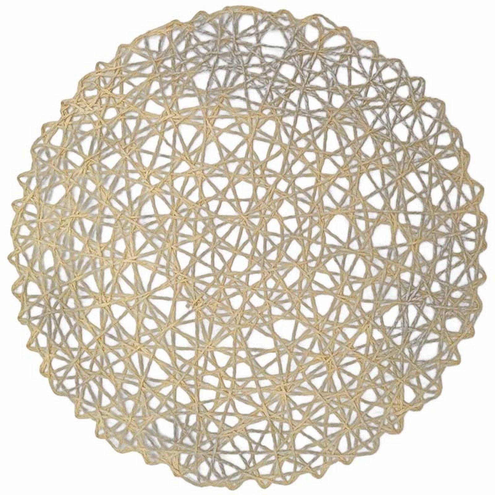 Placemats Set Of 6 Round Placemats,6 Pack Fine Paper Rope Messy ...
