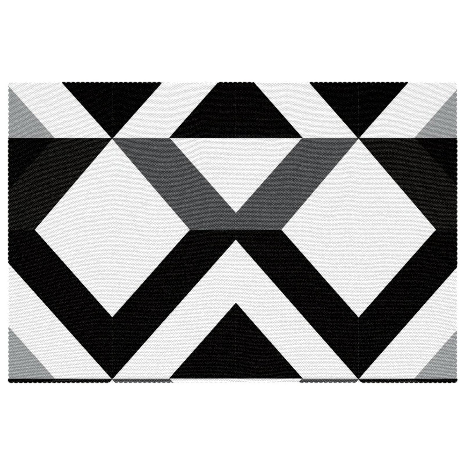 Placemats Set of 1,Non Slip Place Mats, Dining Table Mats,Black and ...