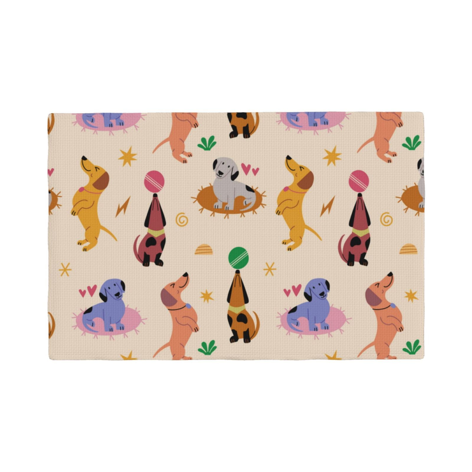 Placemats Set of 4 / 6, Dogs In Different Poses Placemats for Dining ...