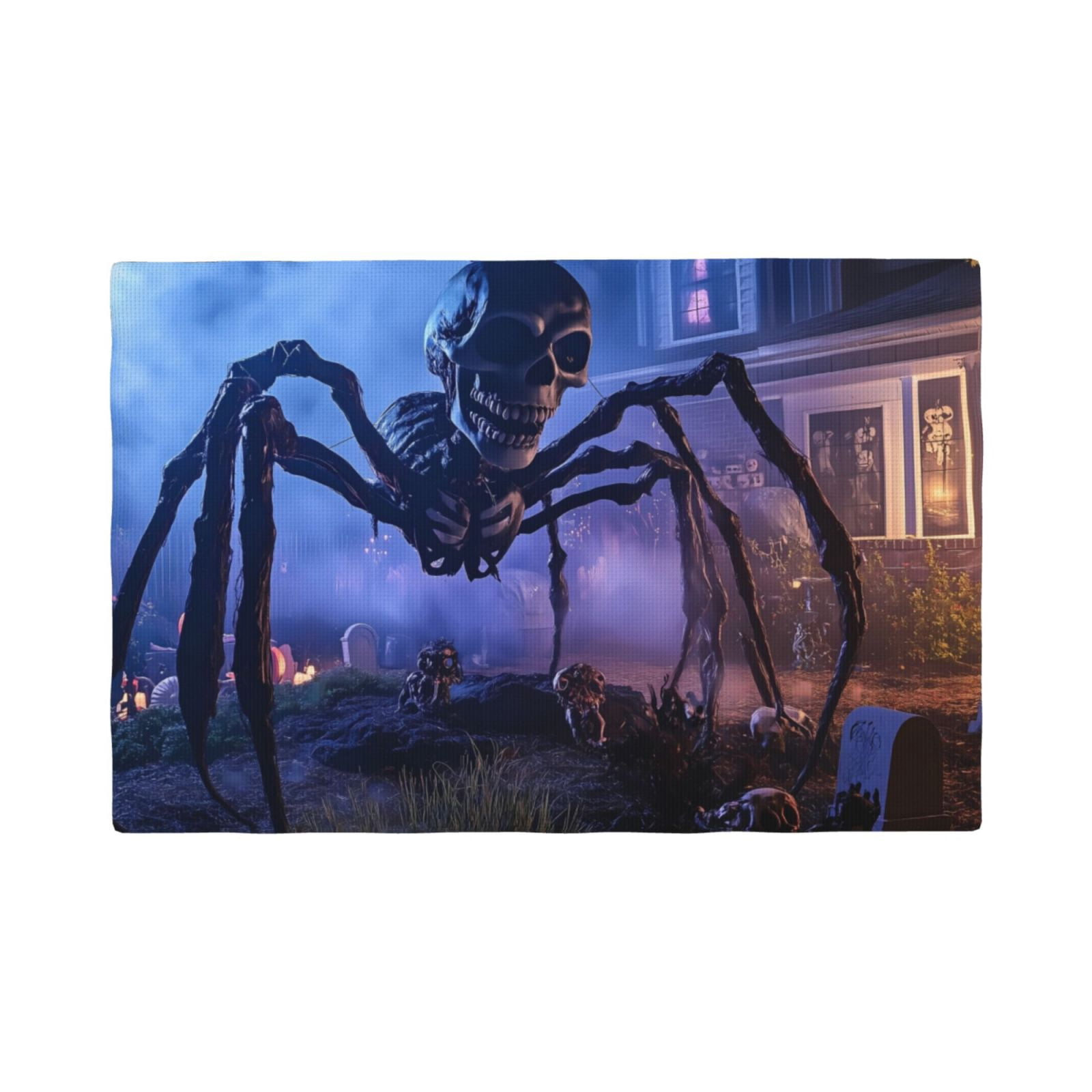 Placemats Set of 4 / 6, Halloween Skeleton Spider Placemats for Dining ...